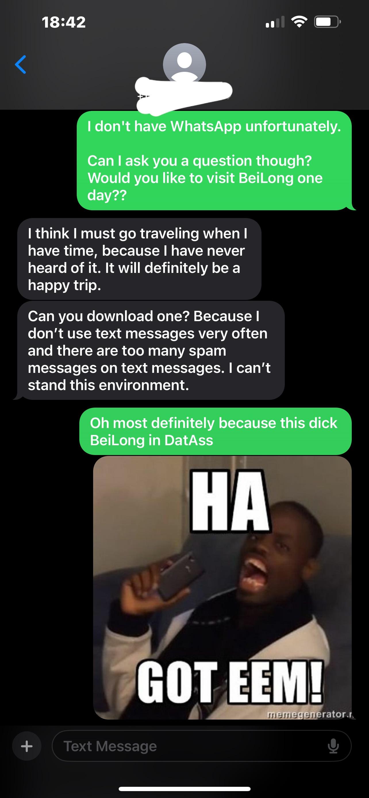 First time receiving this type of text. | Scrolller