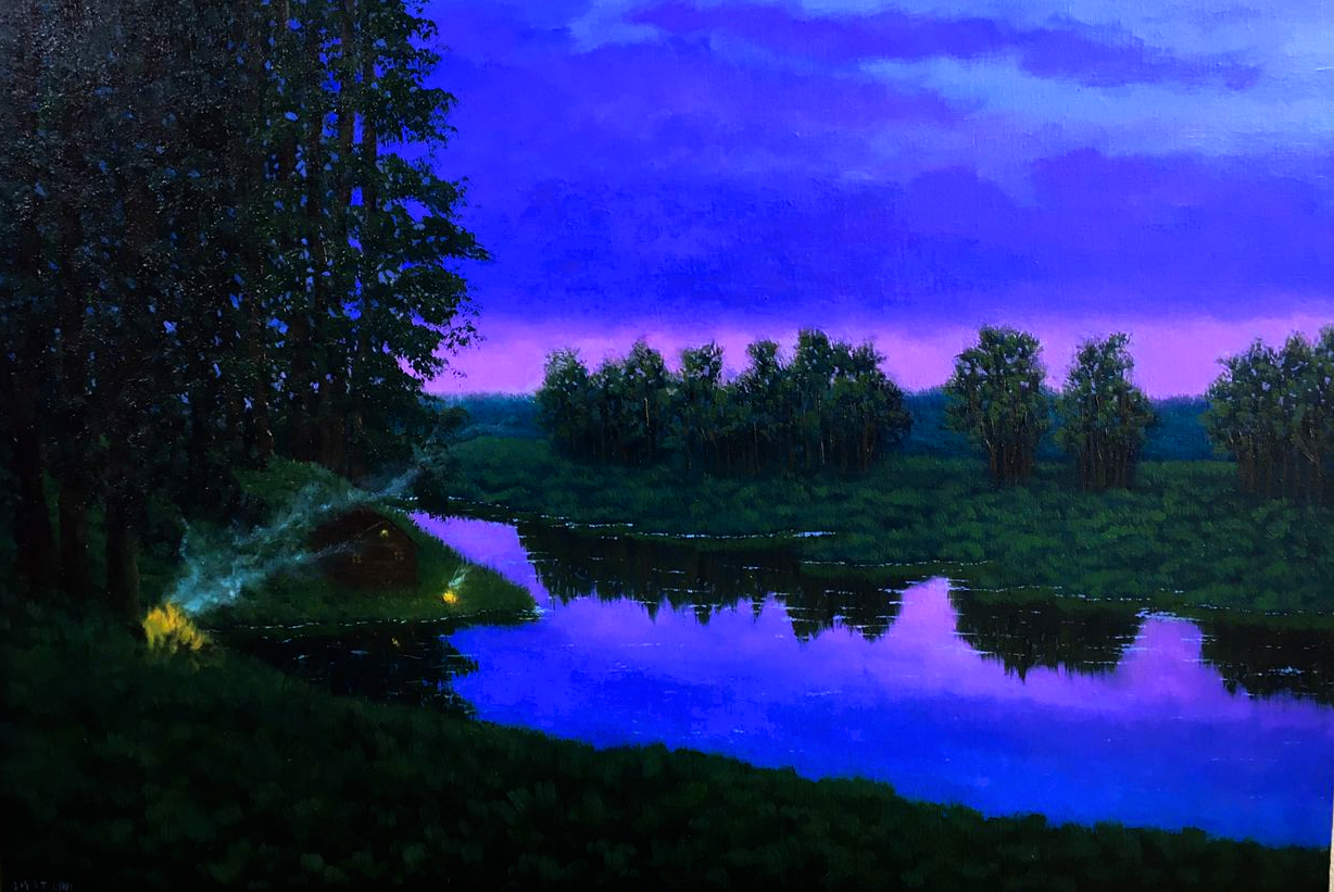 Sunset in the interior of my city, oil on canvas. | Scrolller