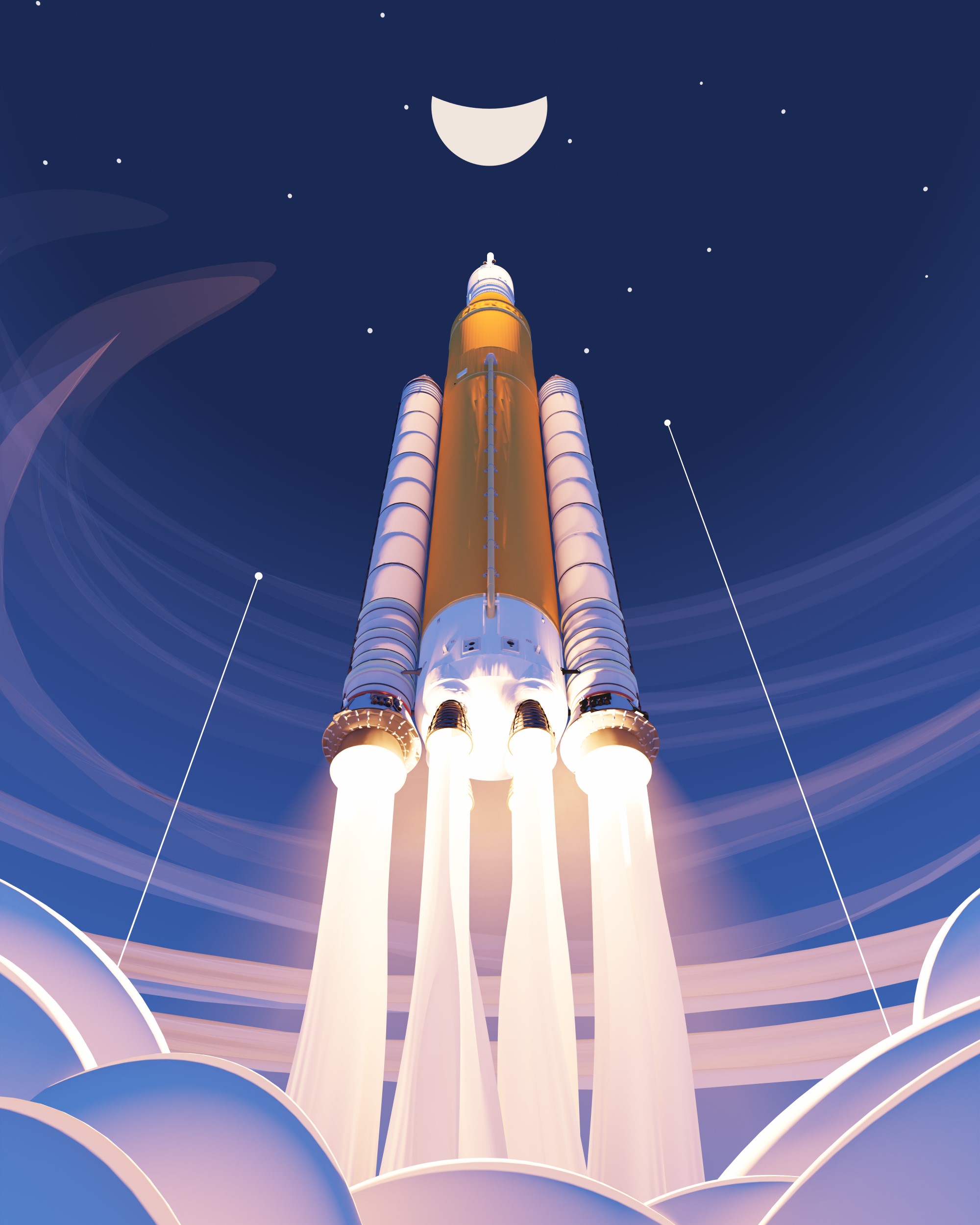 Here's a series of illustrations I've made of space missions and their rockets | Scrolller