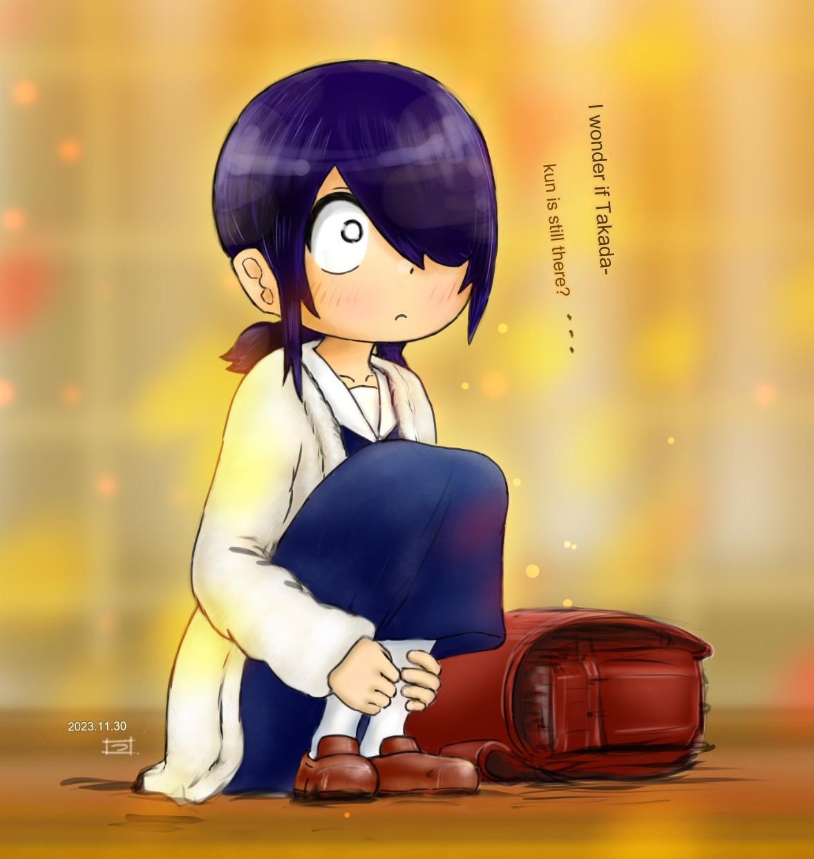 [ART] Nishimura-san sitting and waiting - art made by つぶあん (series: My Clueless First Friend ...