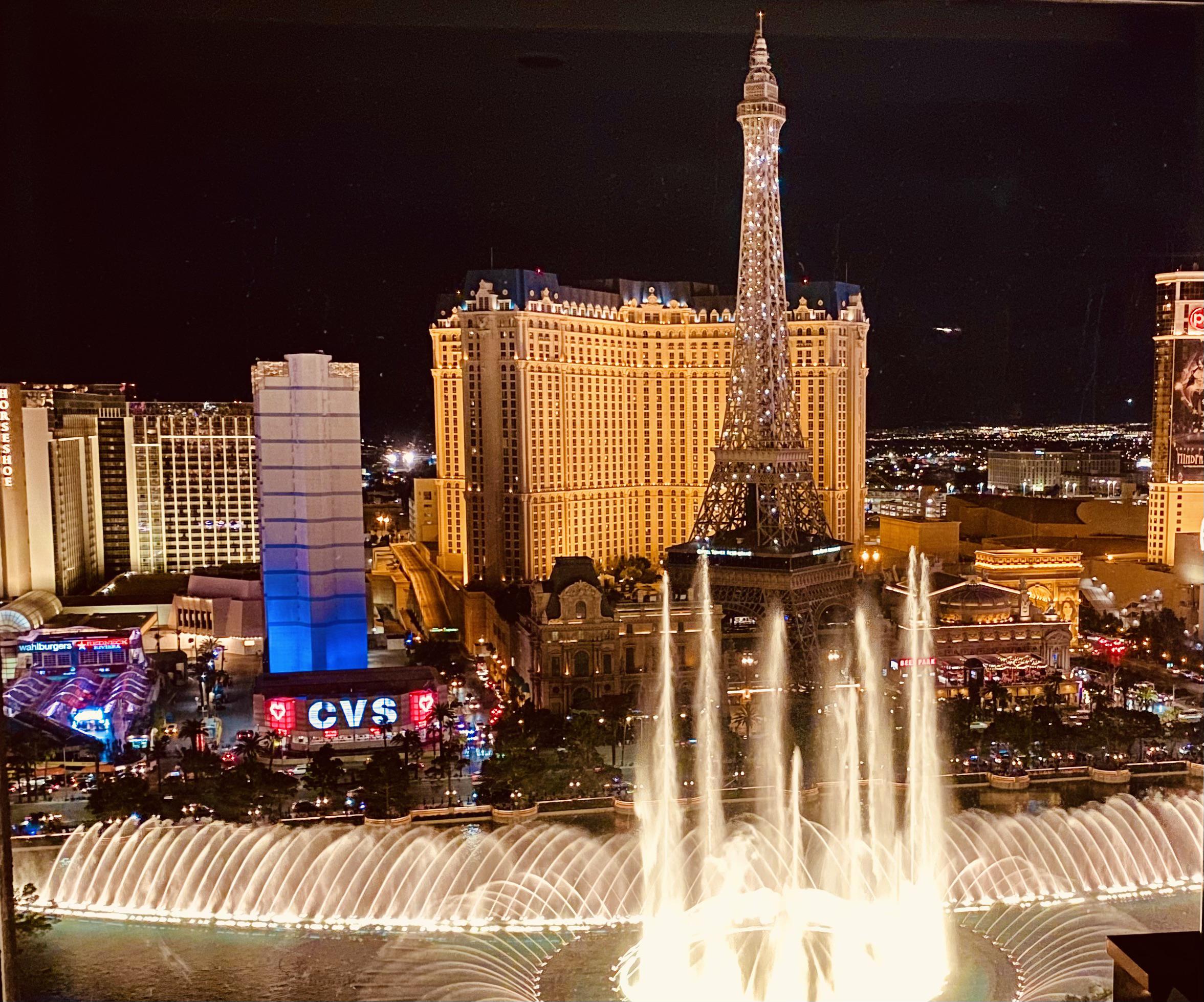 Sunrise and nighttime views from the Bellagio. | Scrolller