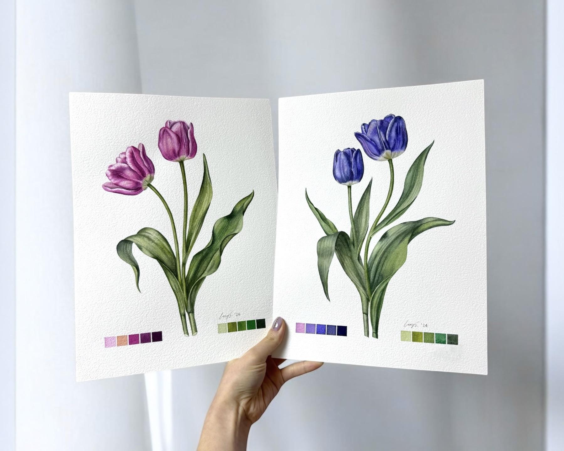 Painted a set of 2 tulip paintings :-) | Scrolller