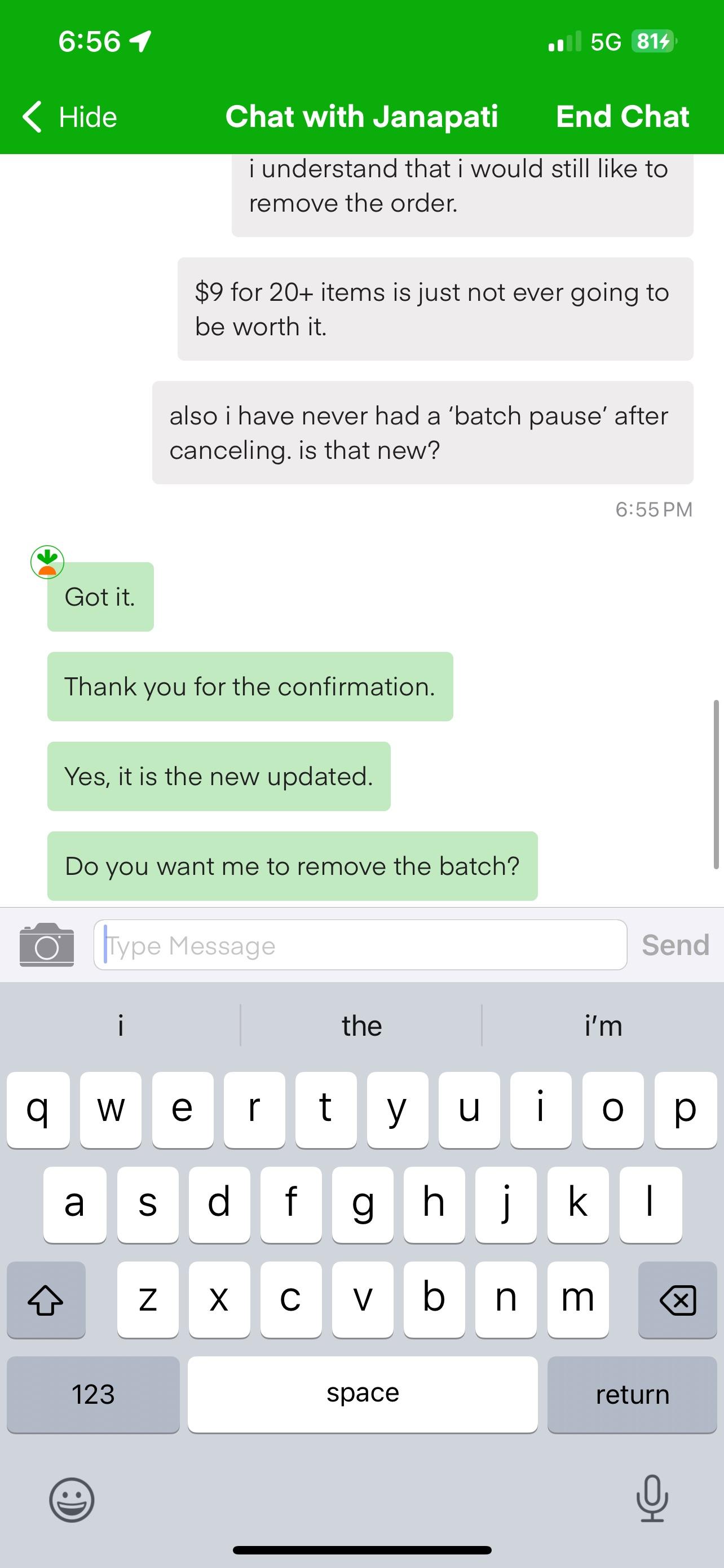 Batch pause after cancelling order? | Scrolller