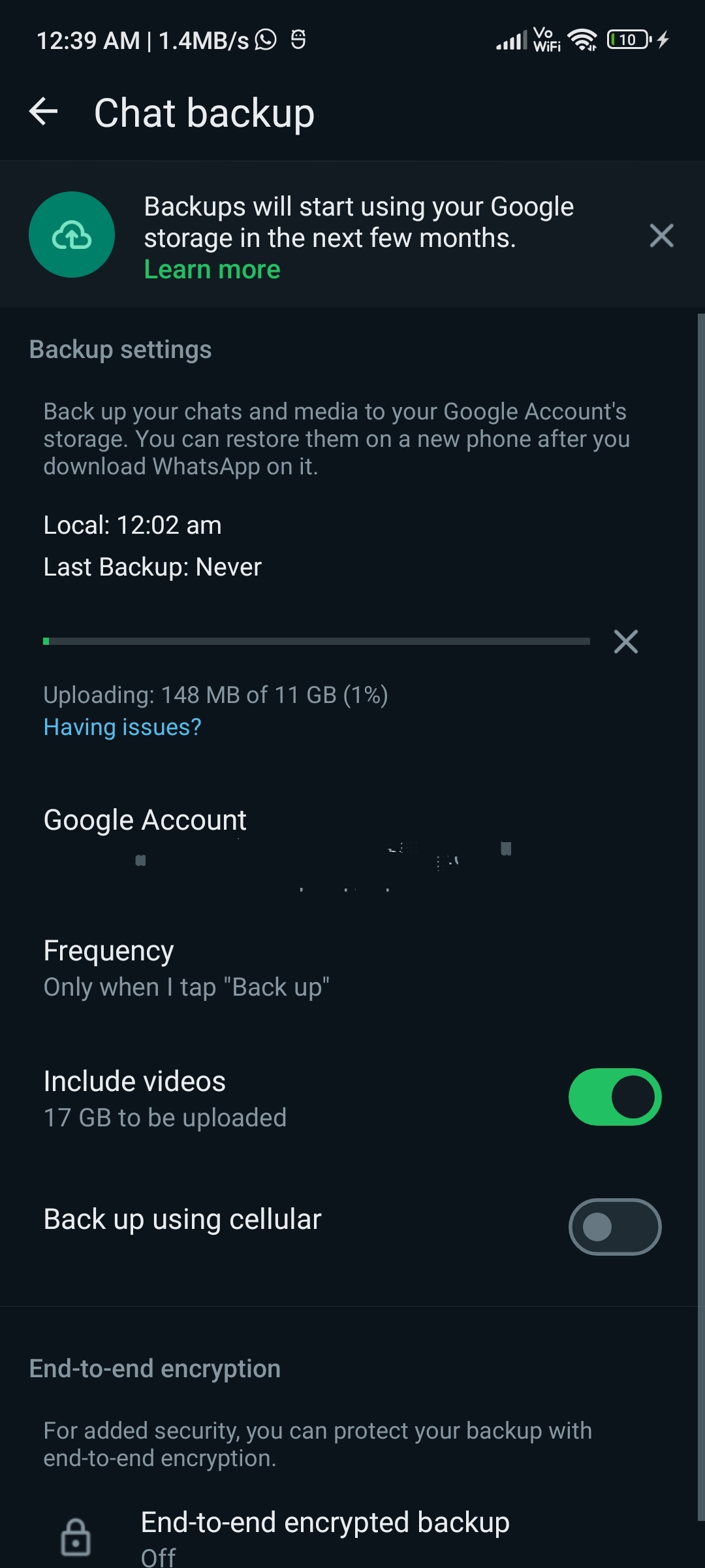 Whatsapp backup too big | Scrolller