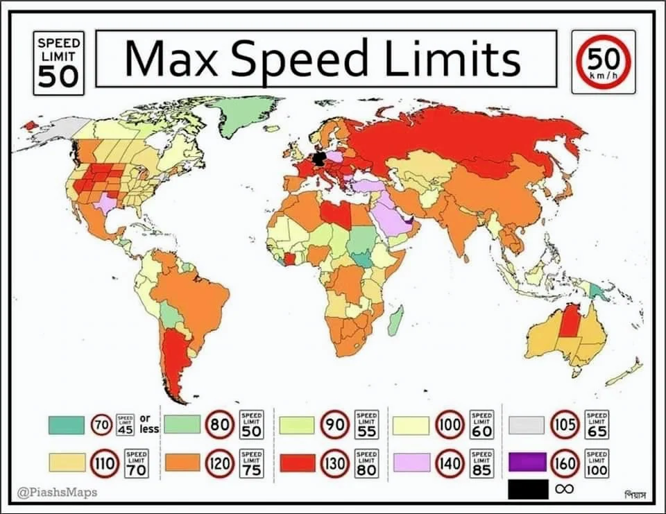 A Cool Guide To Maximum Speed Limits Around The World Scrolller