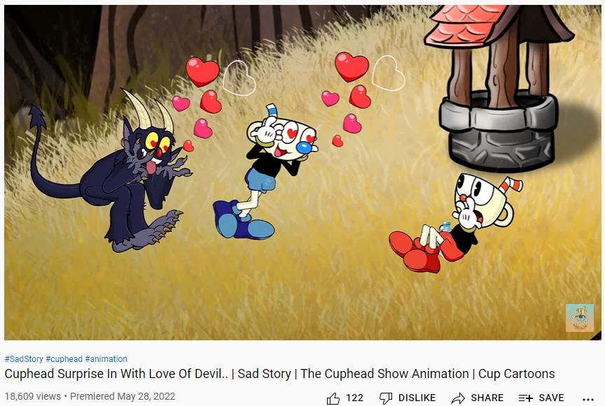 A Cuphead Elsagate that features incest... (Context: The Devil and Mugman are under a love spell ...