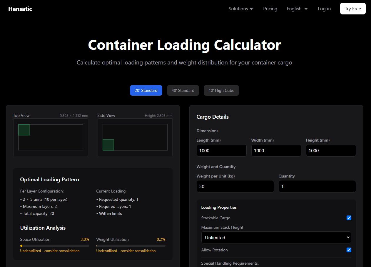 Container Loading Calculator | Scrolller