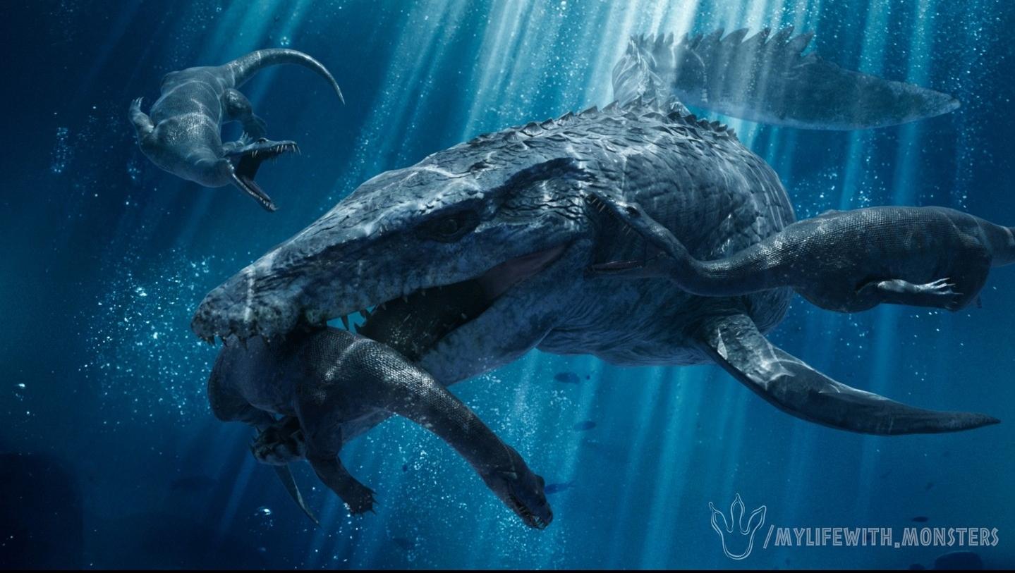 Mosasaurus having a bite | Scrolller