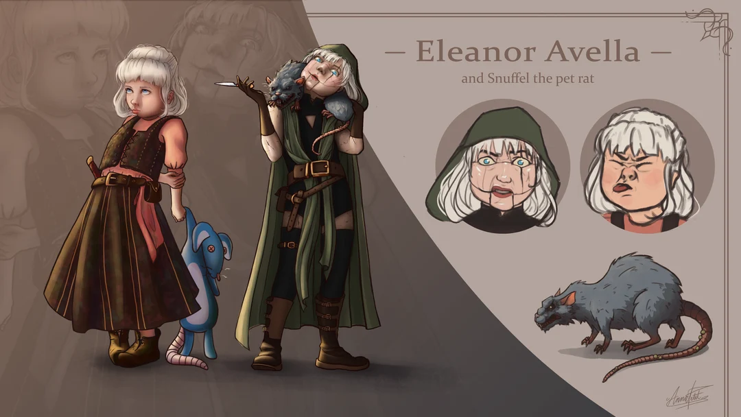 Eleanor: a DnD character design, Me, Digital 2D, 2023 | Scrolller