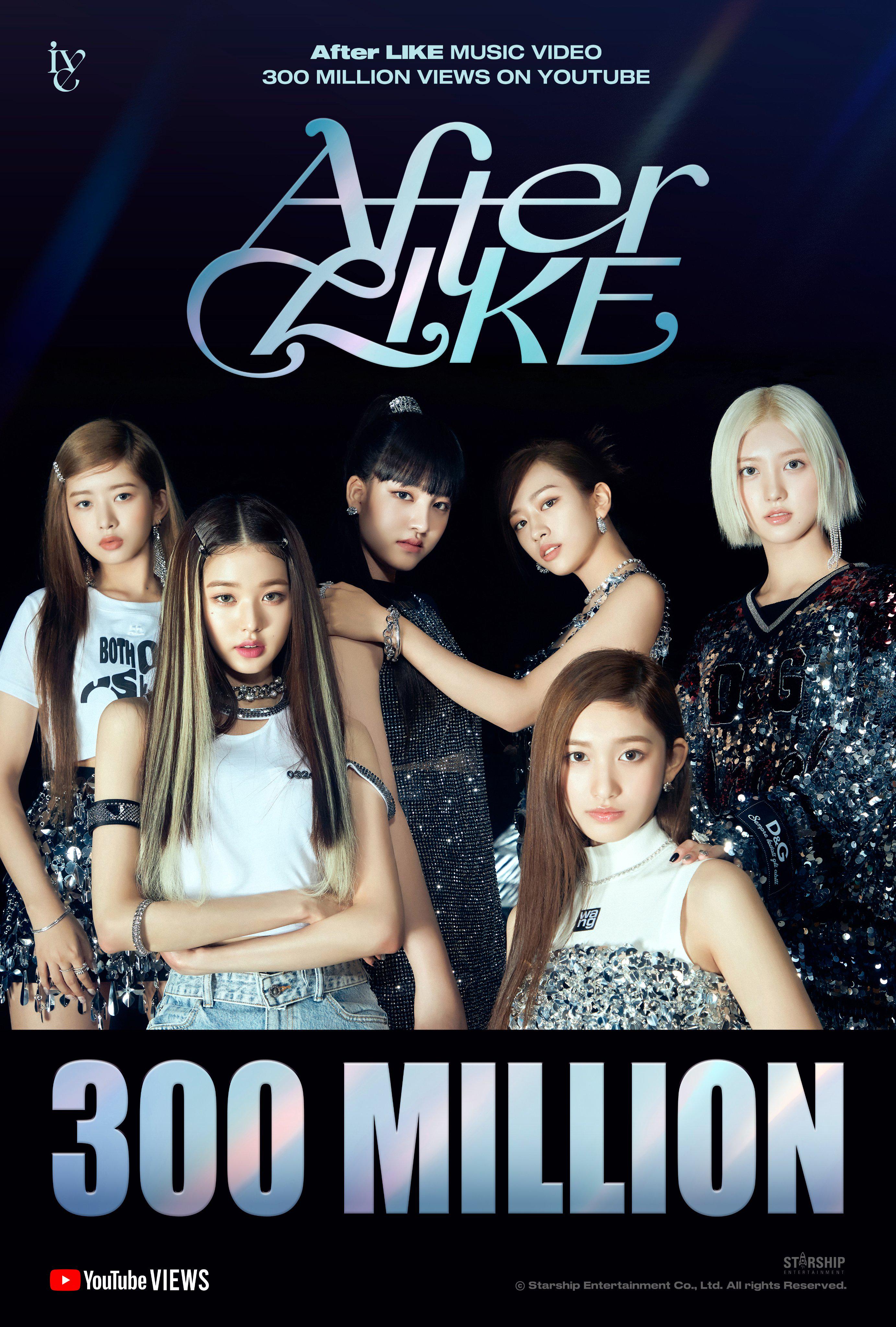 Discover more like Kpop: IVE's "After LIKE" becomes their first MV to reach 300 Million views ...