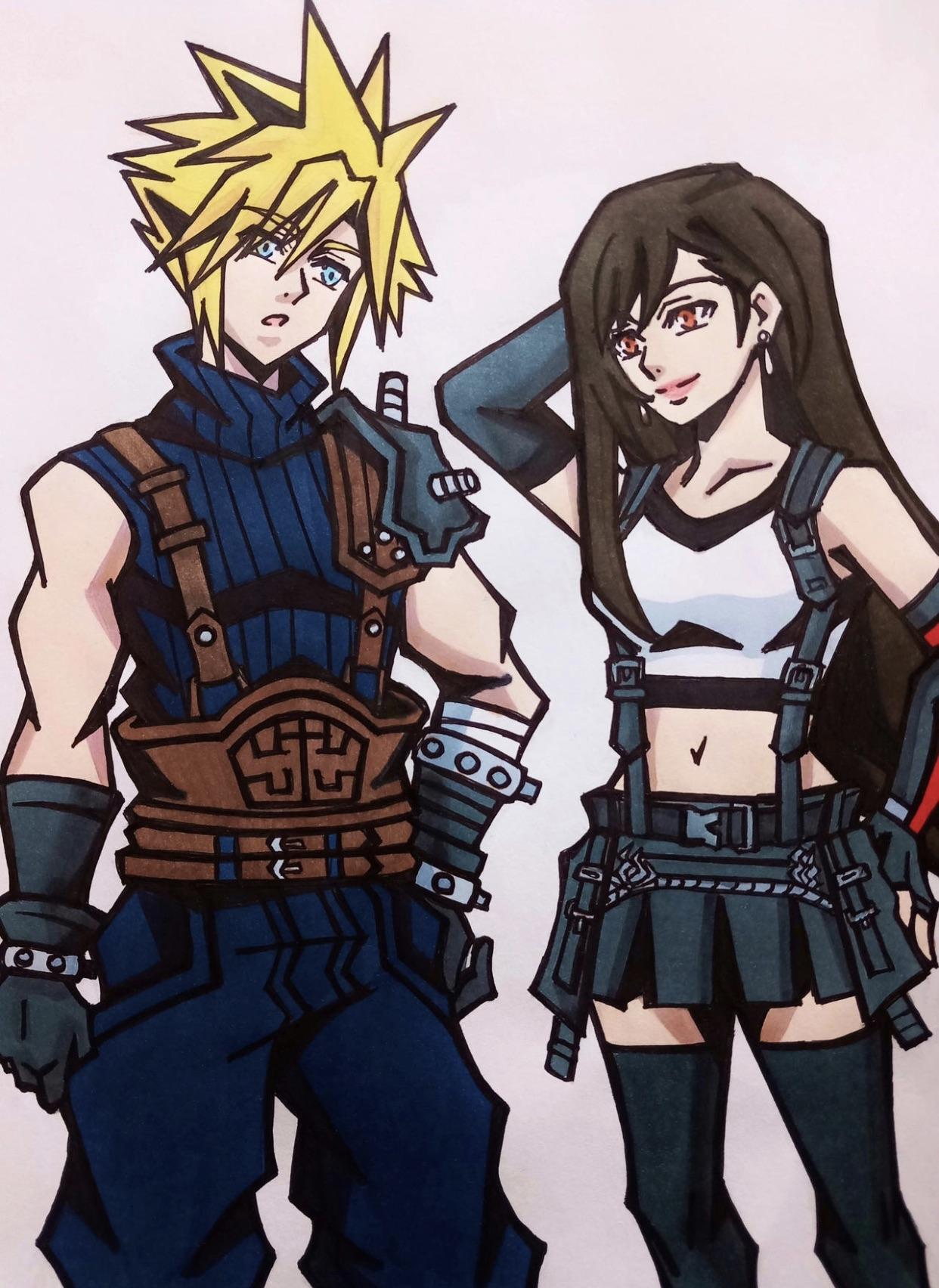 FF7 x TWEWY: Cloud x Tifa (Art by Dagga19) | Scrolller