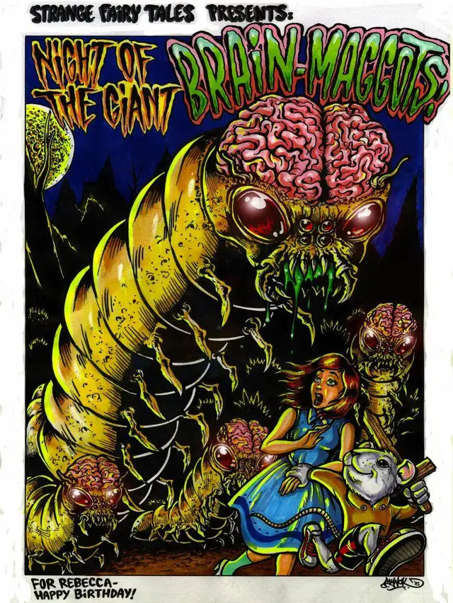 Strange Fairy Tales presents: NIGHT OF THE GIANT BRAIN-MAGGOTS by Felix Chmura | Scrolller