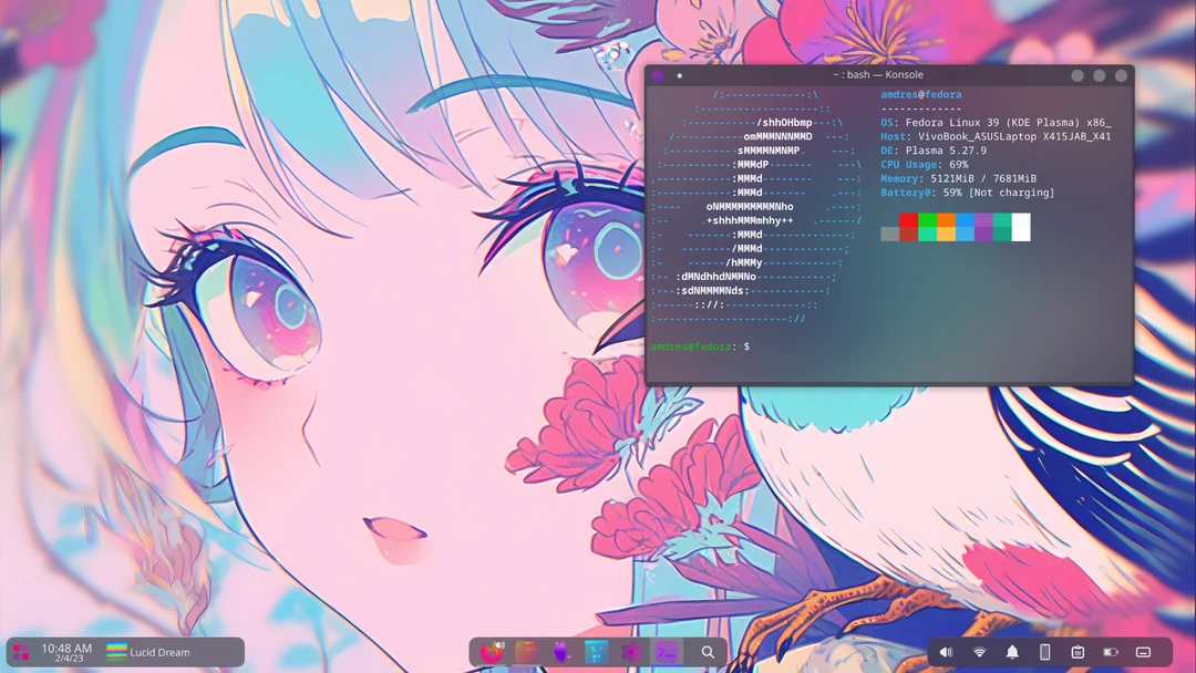 [KDE] My first rice! Any suggestions to improve my desktop are welcome ^^ | Scrolller