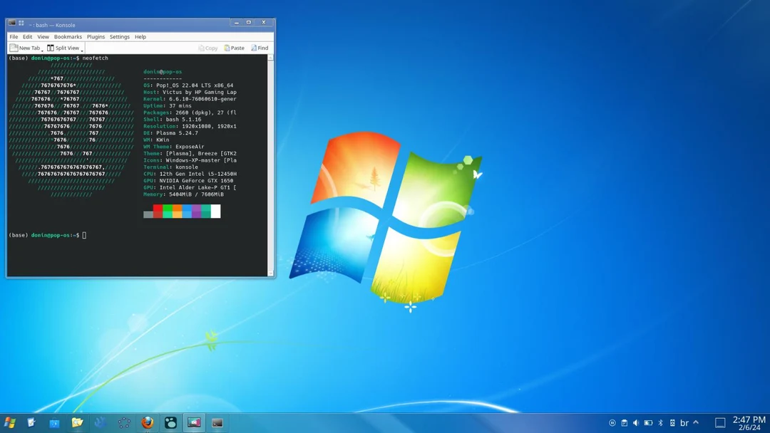 [KDE Plasma] Pop Os + Aero + Win XP | Scrolller