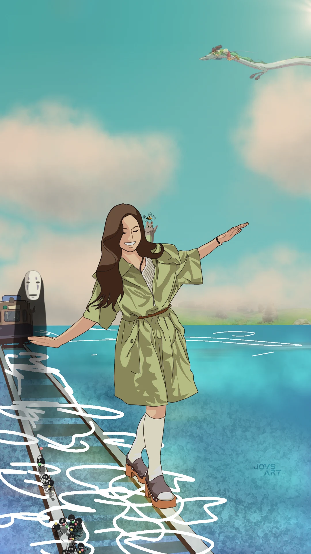 "Dubu Away" Fanart for Dahyun 🤍 Studio Ghibli's "Spirited Away" inspired artwork | Scrolller