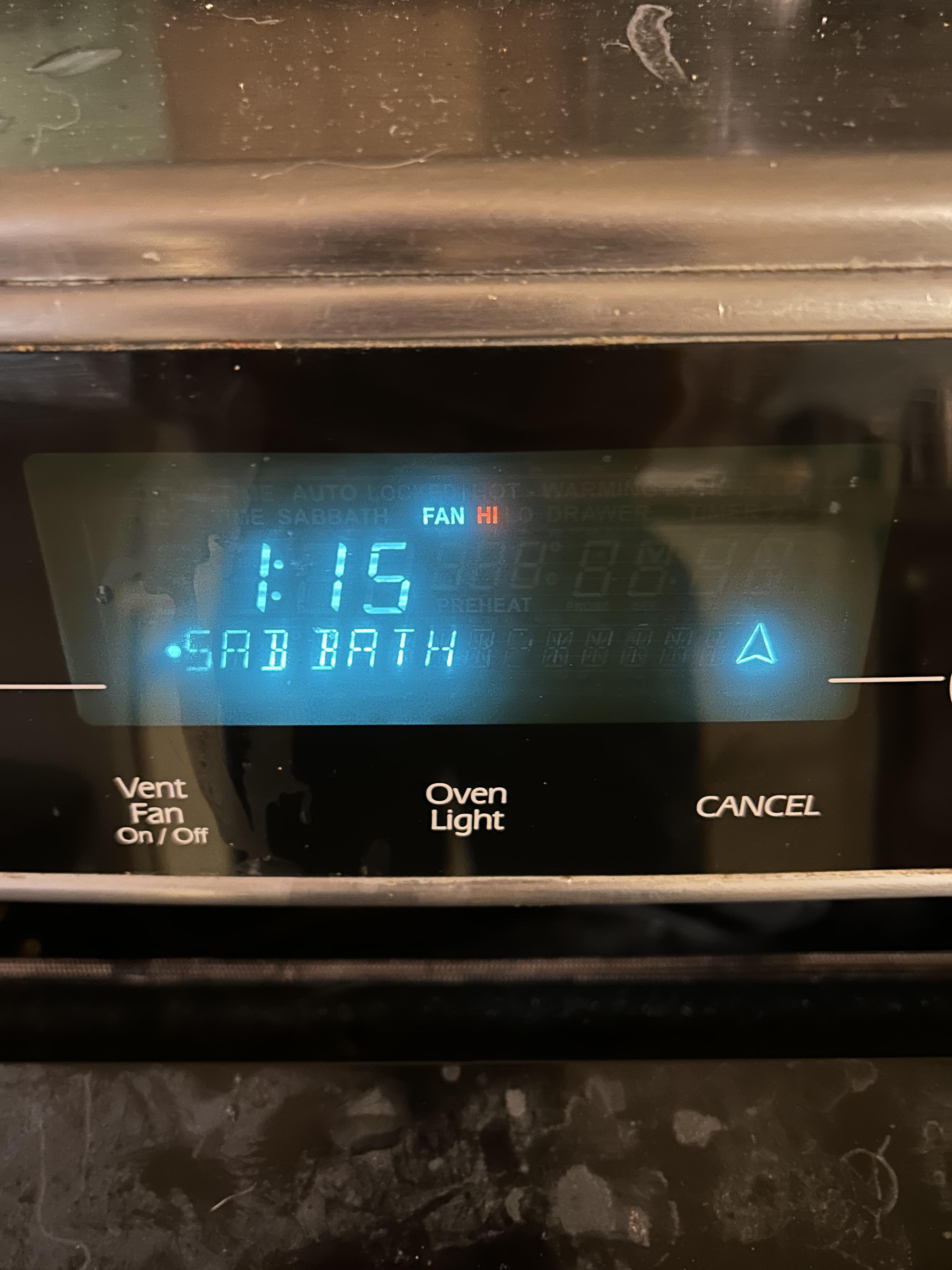 My oven has a “Sabbath” setting | Scrolller