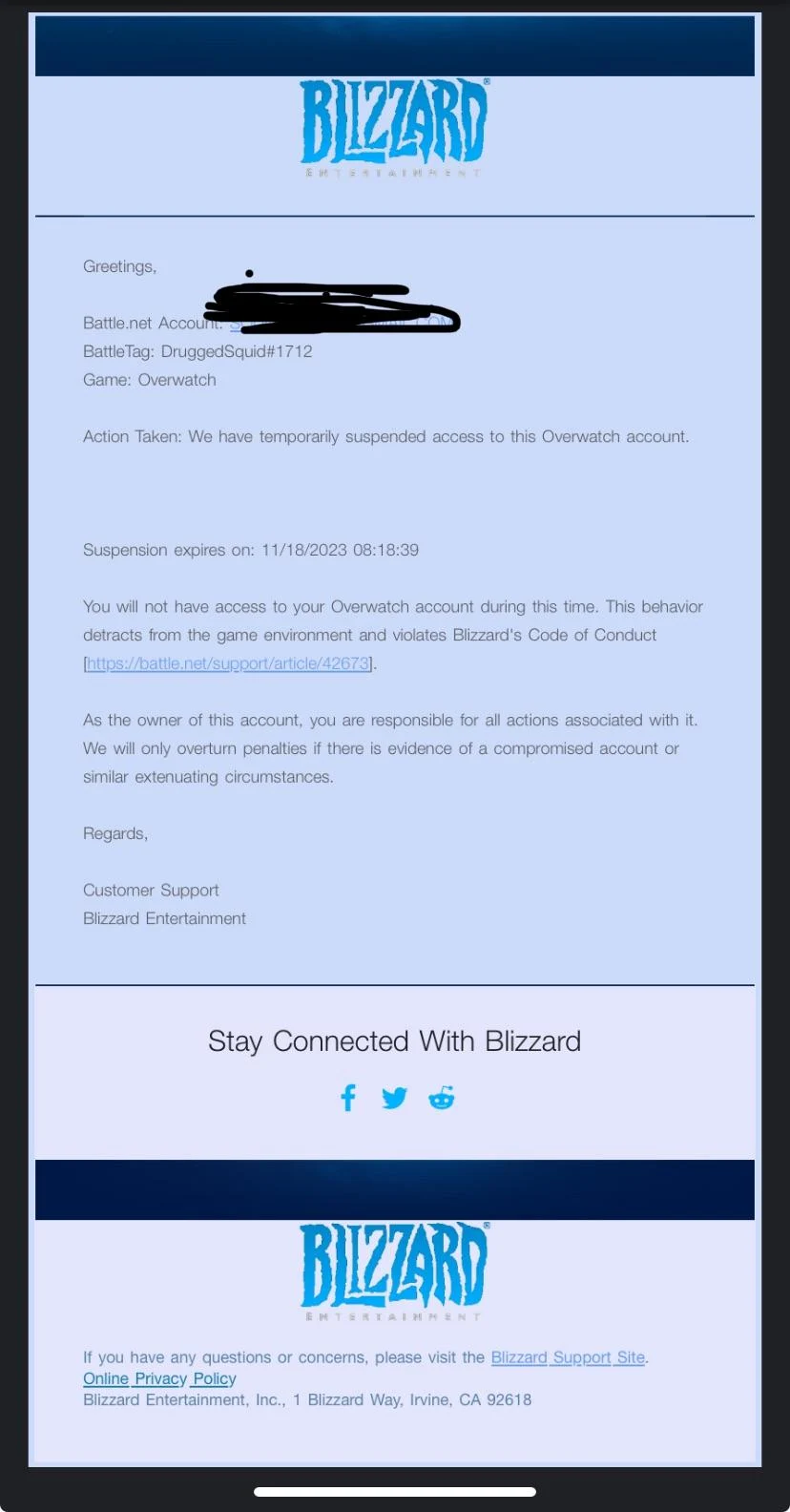 Just got banned for no reason | Scrolller