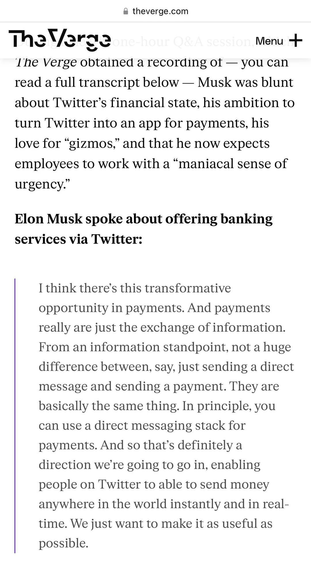 Twitter: Elon Musk's Plan To Add Payments | Scrolller