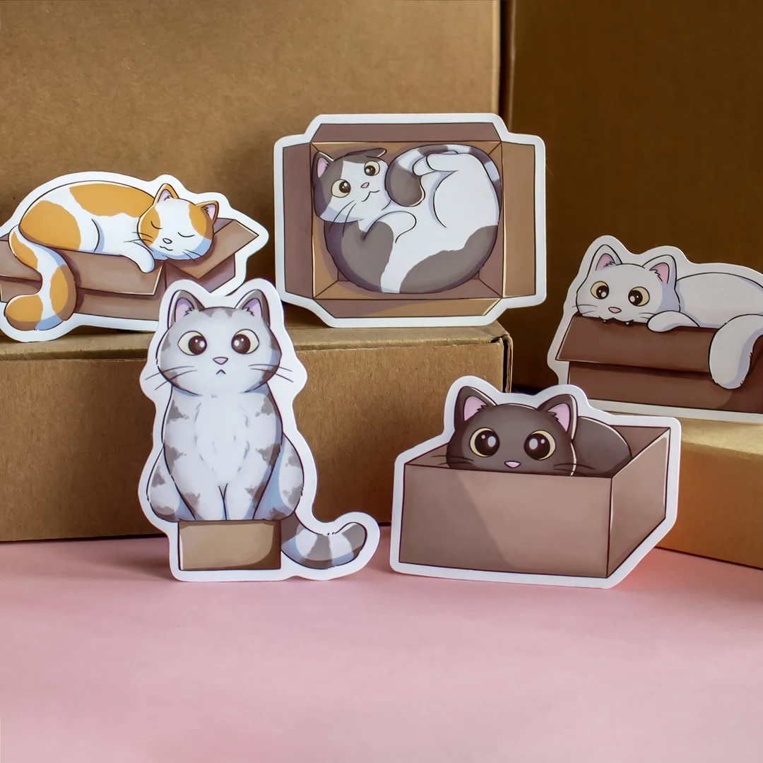 They fit so they sit. I made some cats in boxes sticker, I hope you like it :) | Scrolller