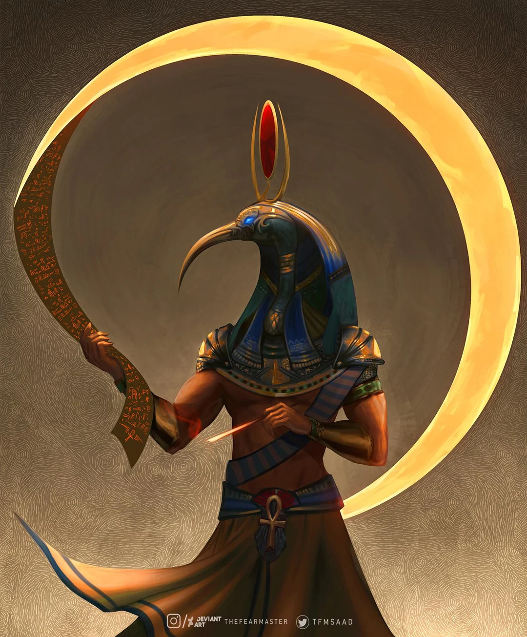 [OC] Thoth, God of learning and the Moon - Digital . | Scrolller