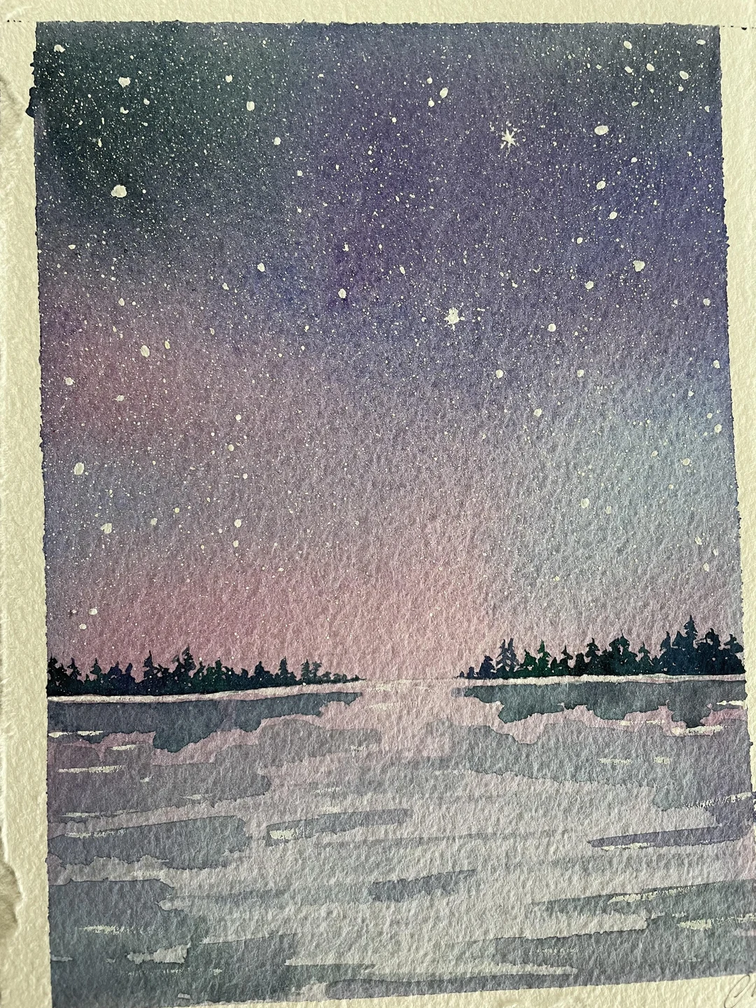 Lake Night, Me, Watercolour, 2022 | Scrolller