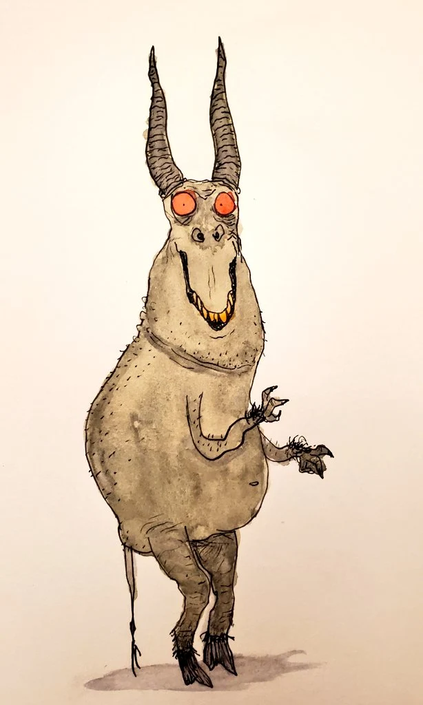 Psst, c'mere. Me, watercolour and ink, 2022 | Scrolller