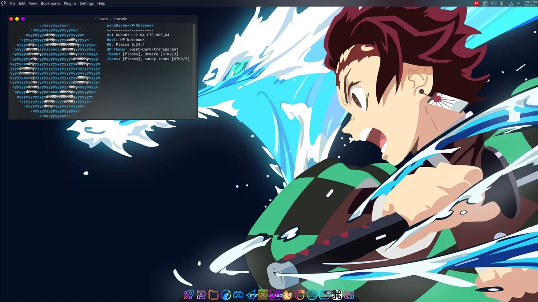 [KDE Plasma] My simple, yet elegant Kubuntu setup. Theme: Sweet KDE | Scrolller