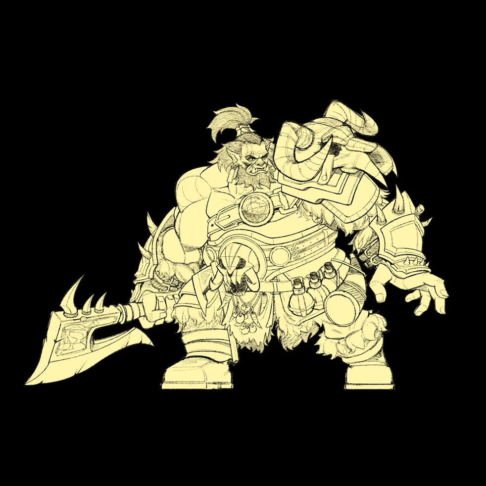 My recent orc warrior sketch | Scrolller