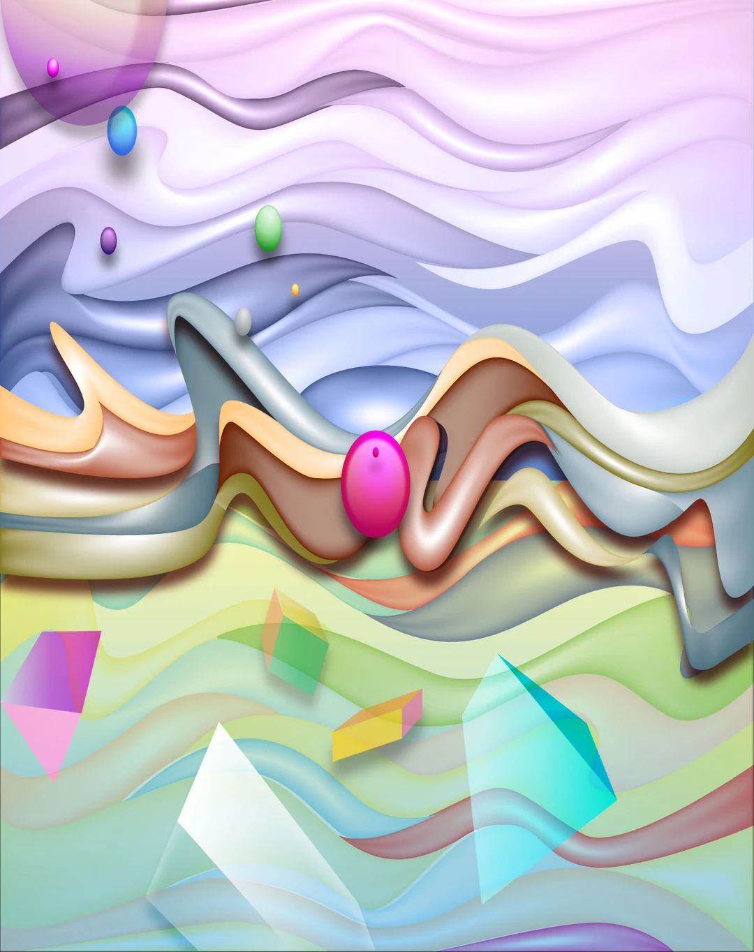 Waves N Shapes in Vectors, Ruffmmouse, Digital Art, 2022 | Scrolller