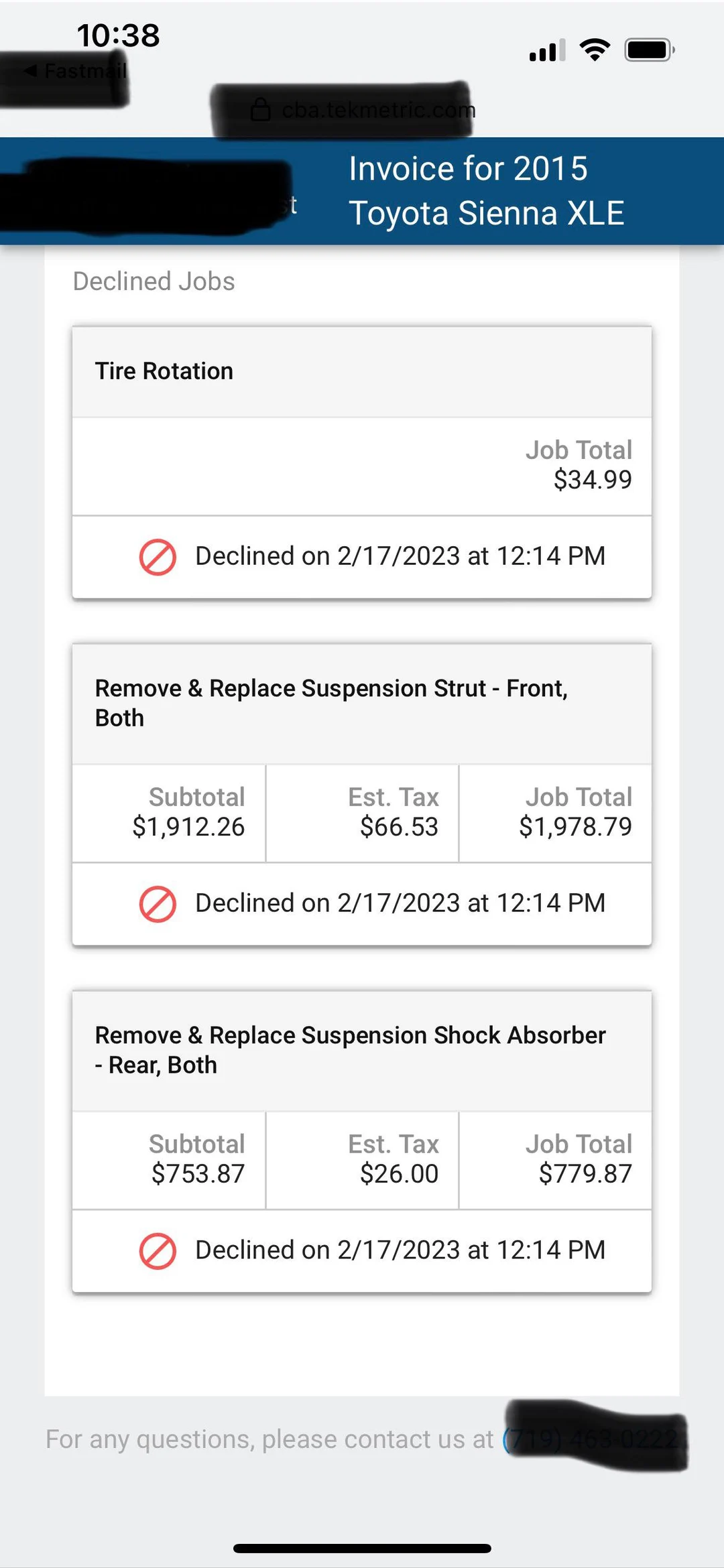 Strut replacement - does this price make sense? | Scrolller