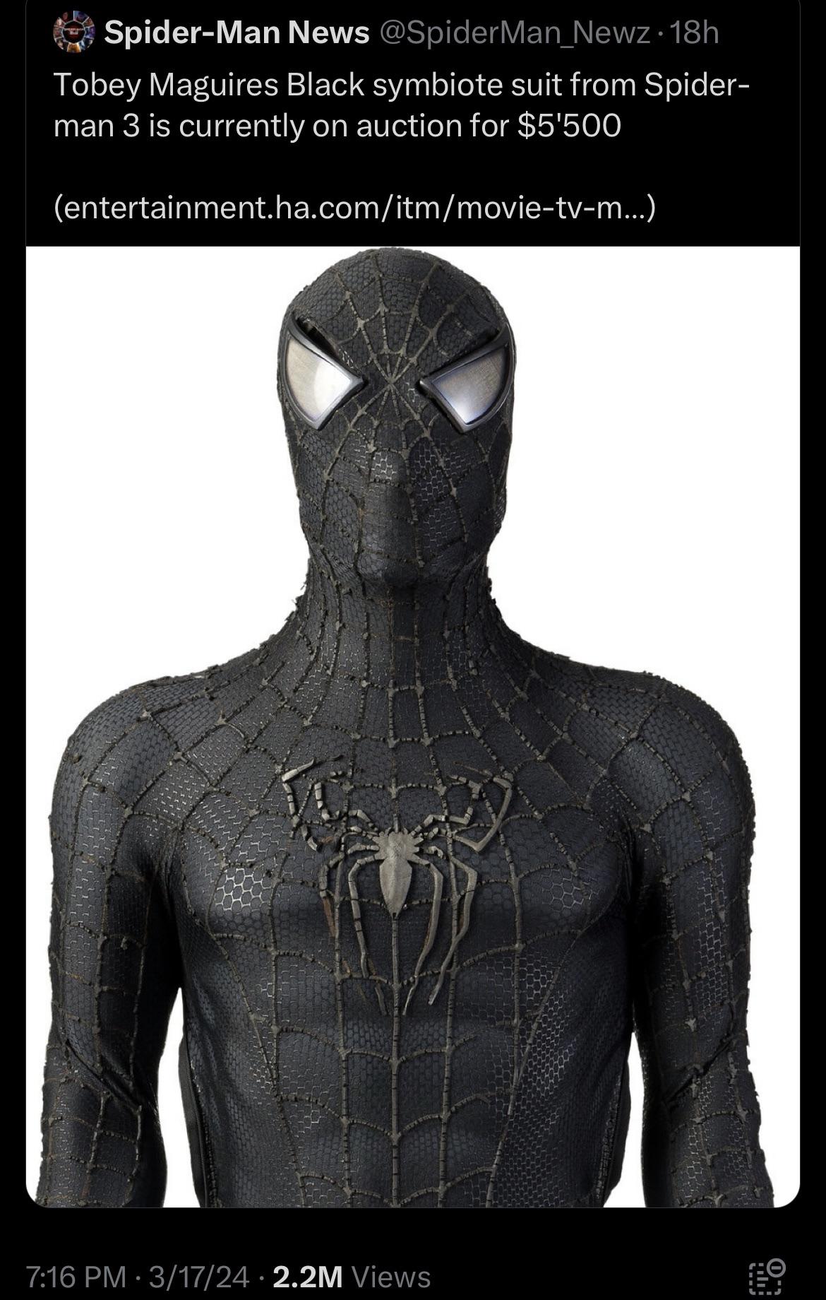 Original Toby Maguire suit is selling for $5000 | Scrolller