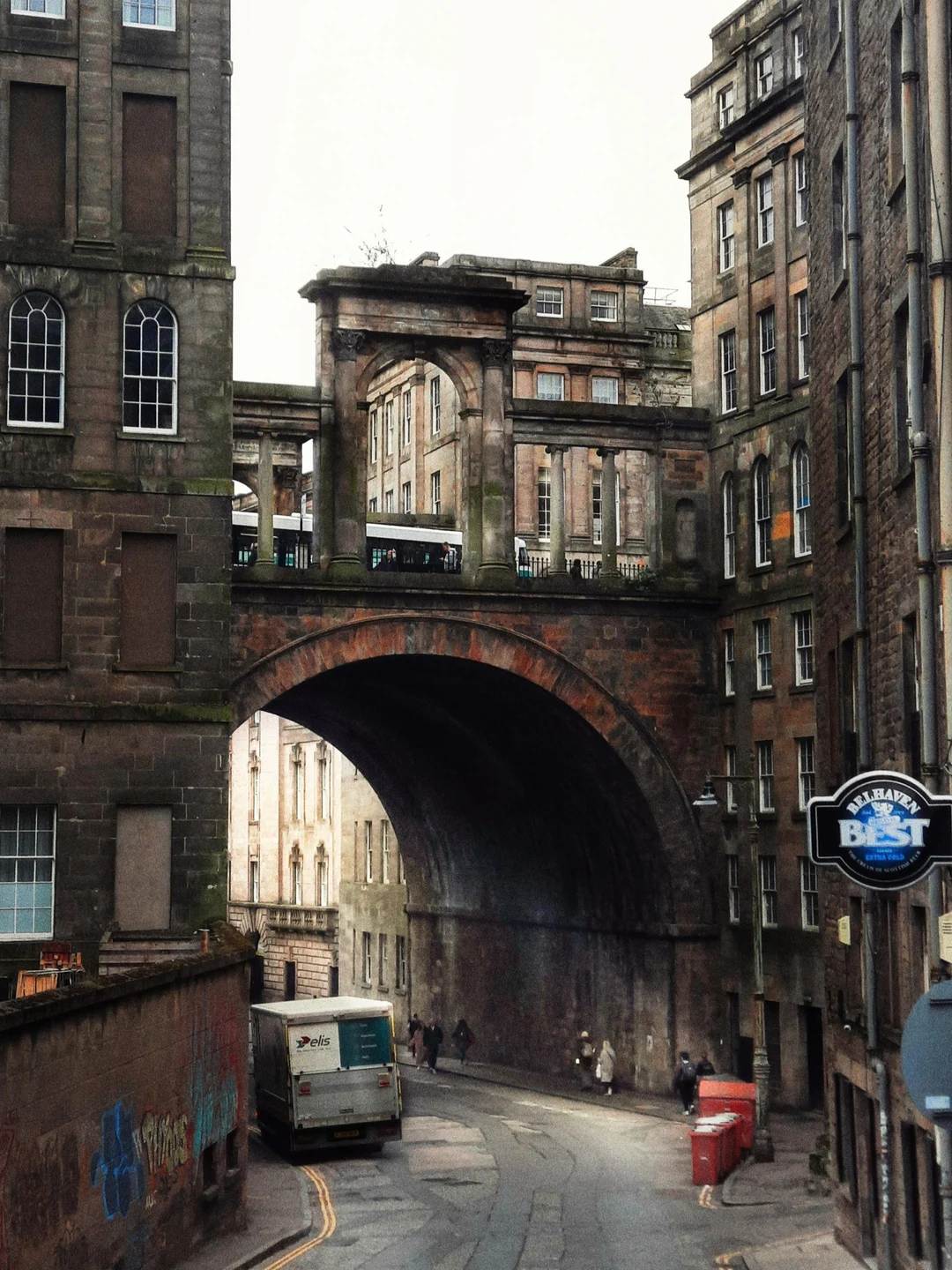 A street over a street in Edinburgh, Scotland. [OC] | Scrolller