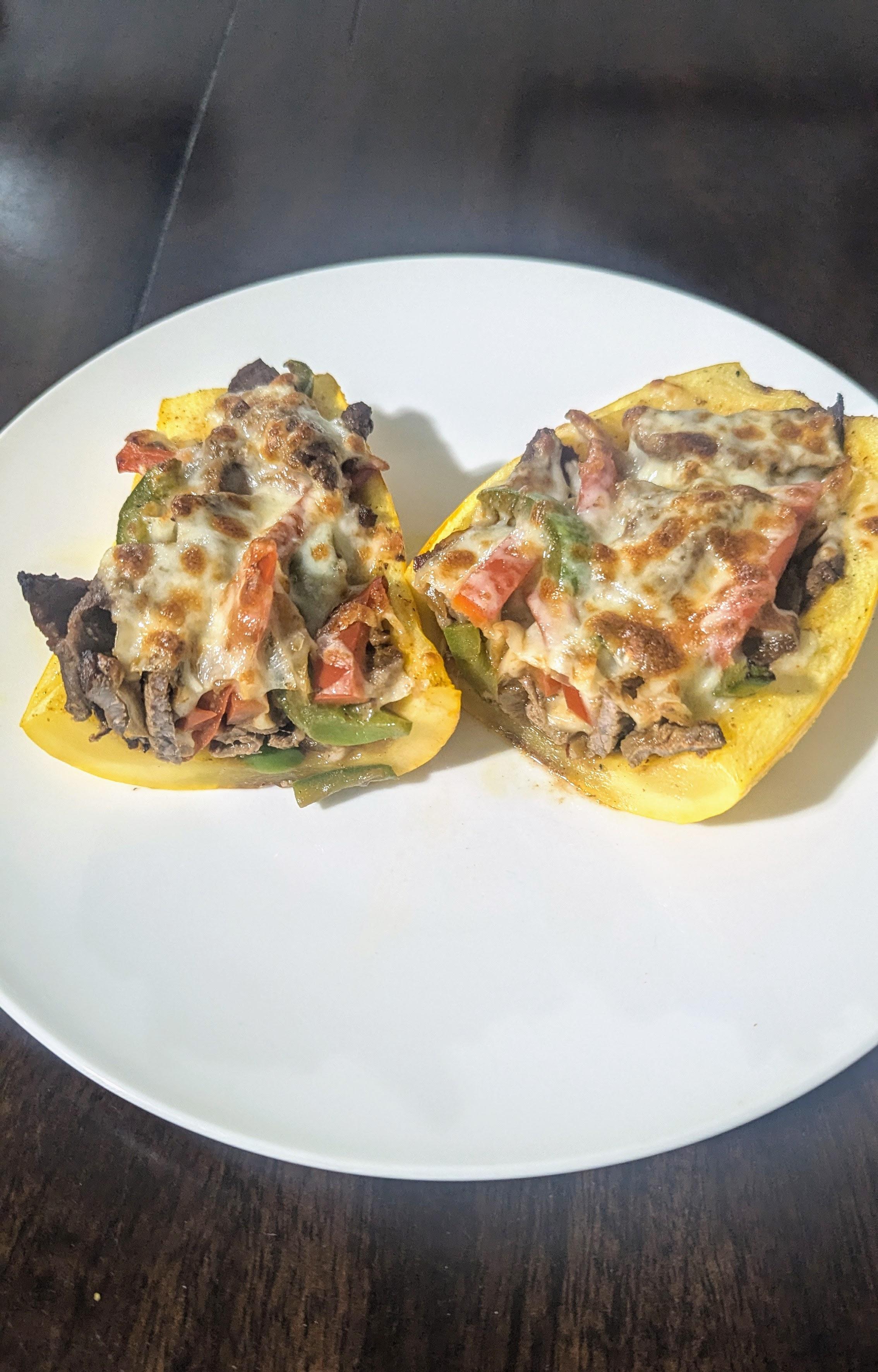 [homemade] Philly cheesesteak zucchini boat | Scrolller