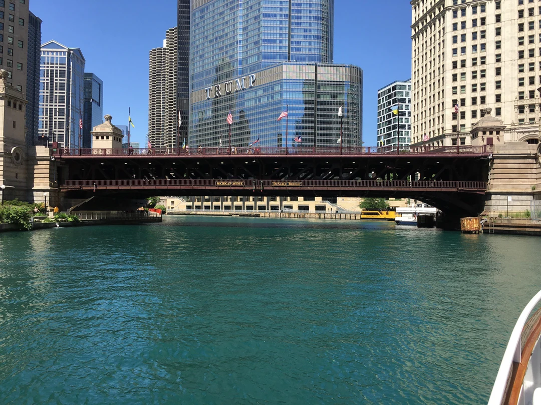 DuSable Bridge on Michigan Street in Chicago, Illinois, USA. | Scrolller