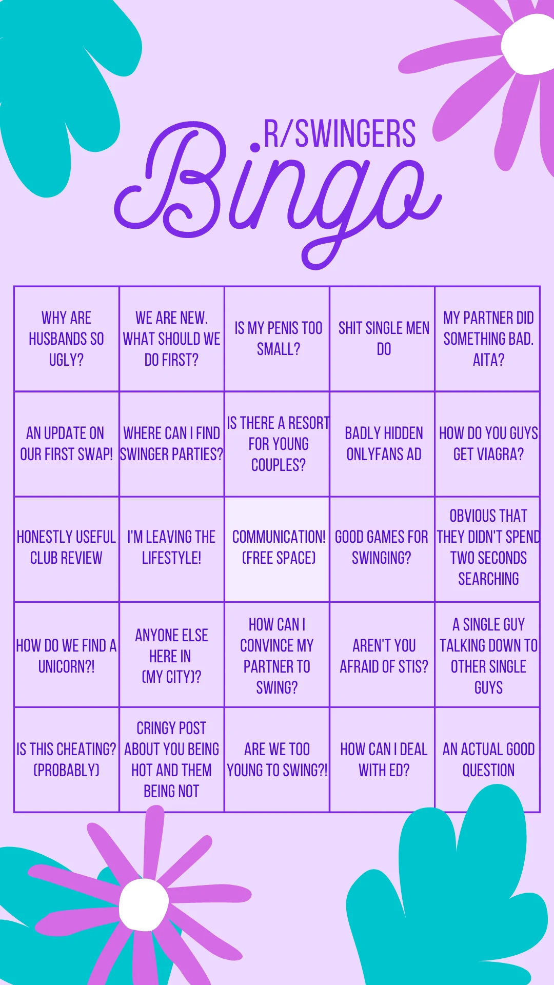 r/swingers bingo! | Scrolller