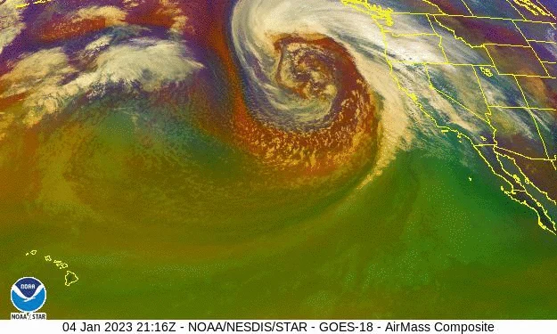 Atmospheric river off coast of California | Scrolller