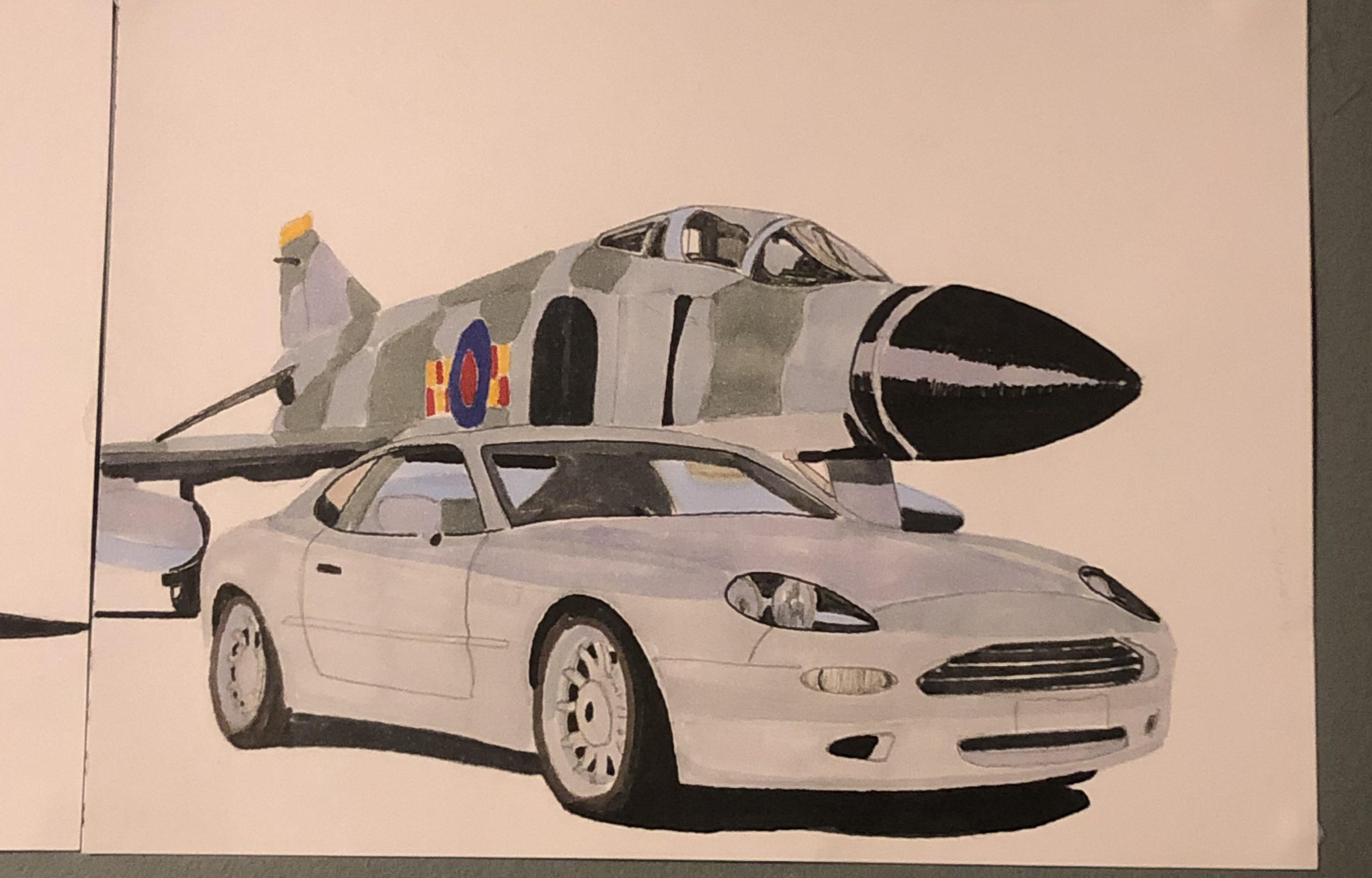 Aston martin db7 and f4 phantom, me, alcohol and water bases markers on paper, 2022 | Scrolller