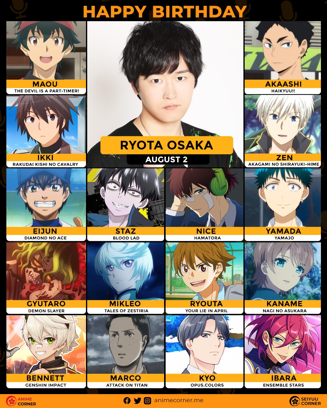 Happy 37th birthday to Osaka Ryota who voices as Akaashi | Scrolller