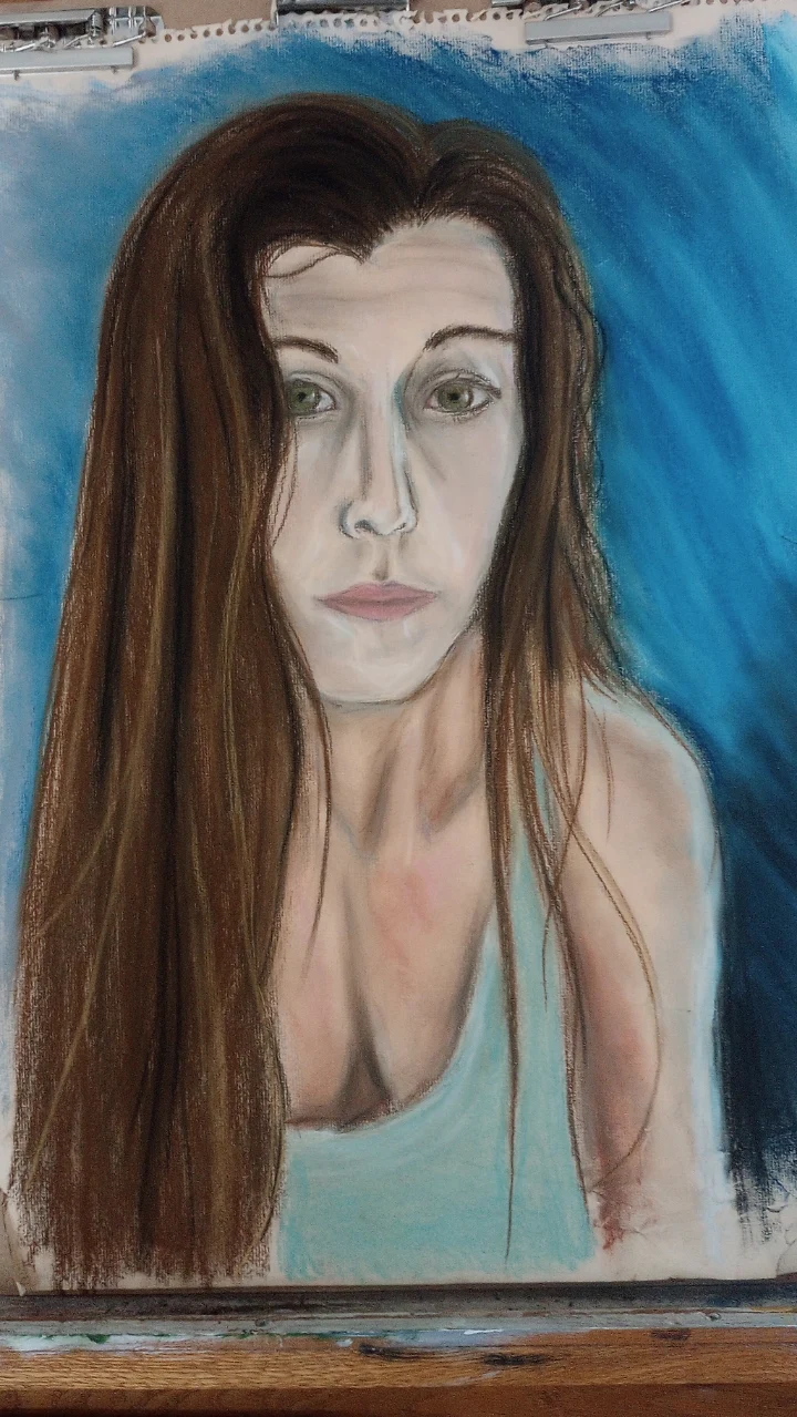 Self portrait, Ok-Emotion-6083 (me), pastel, 2023 | Scrolller