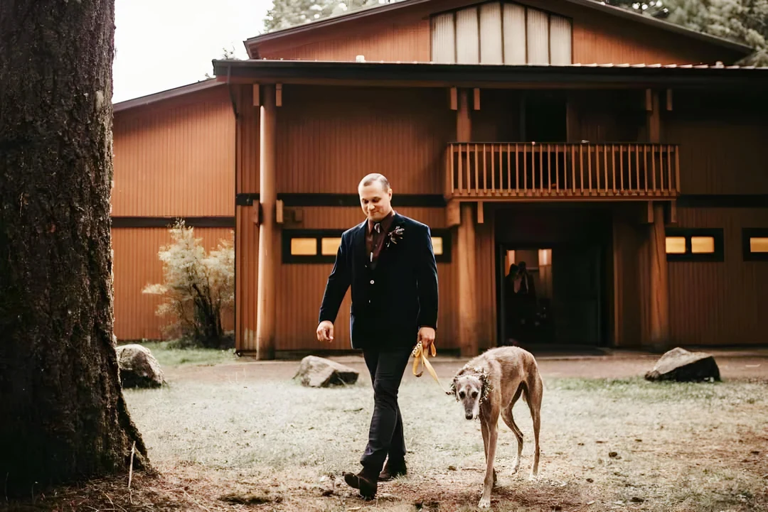 Our hound walking my husband down the aisle on our wedding day | Scrolller