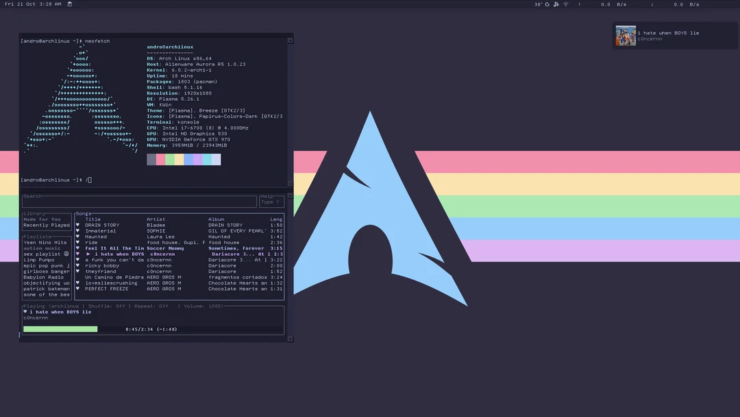 [KDE] New to Arch, my first real rice | Scrolller