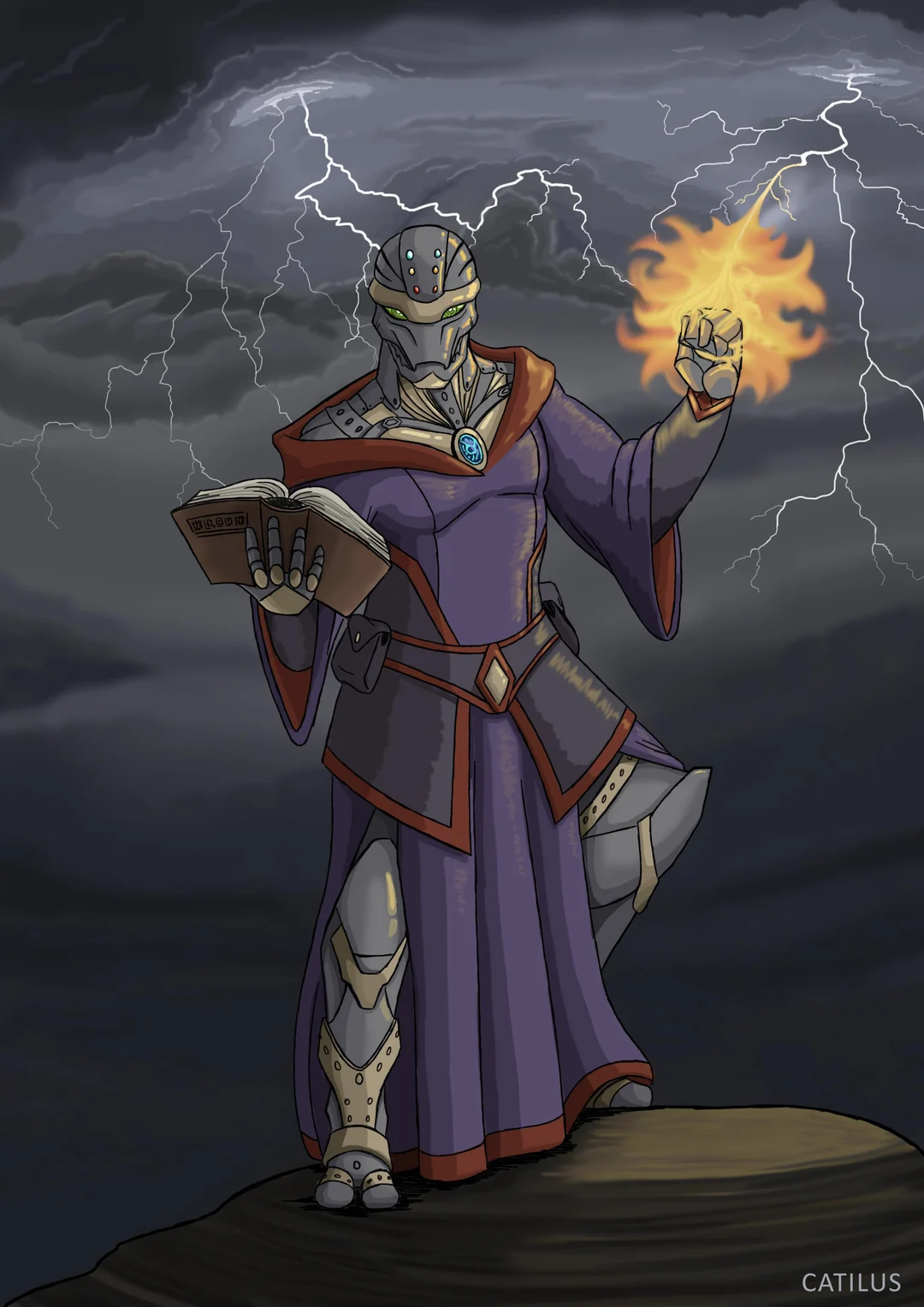 Discover more like ImaginaryCharacters: [OC] [ART] Codex, Warforged Lore Master Wizard – by ...