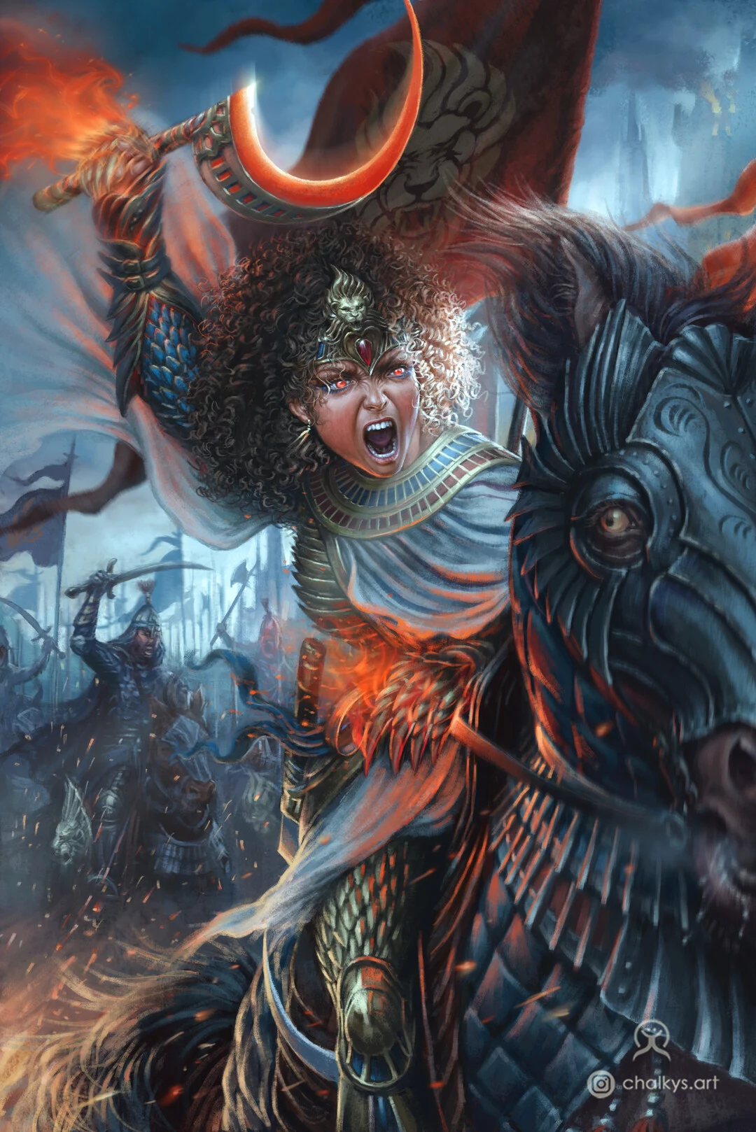 "Sekmet" - Book cover commission by Chalky Nan | Scrolller