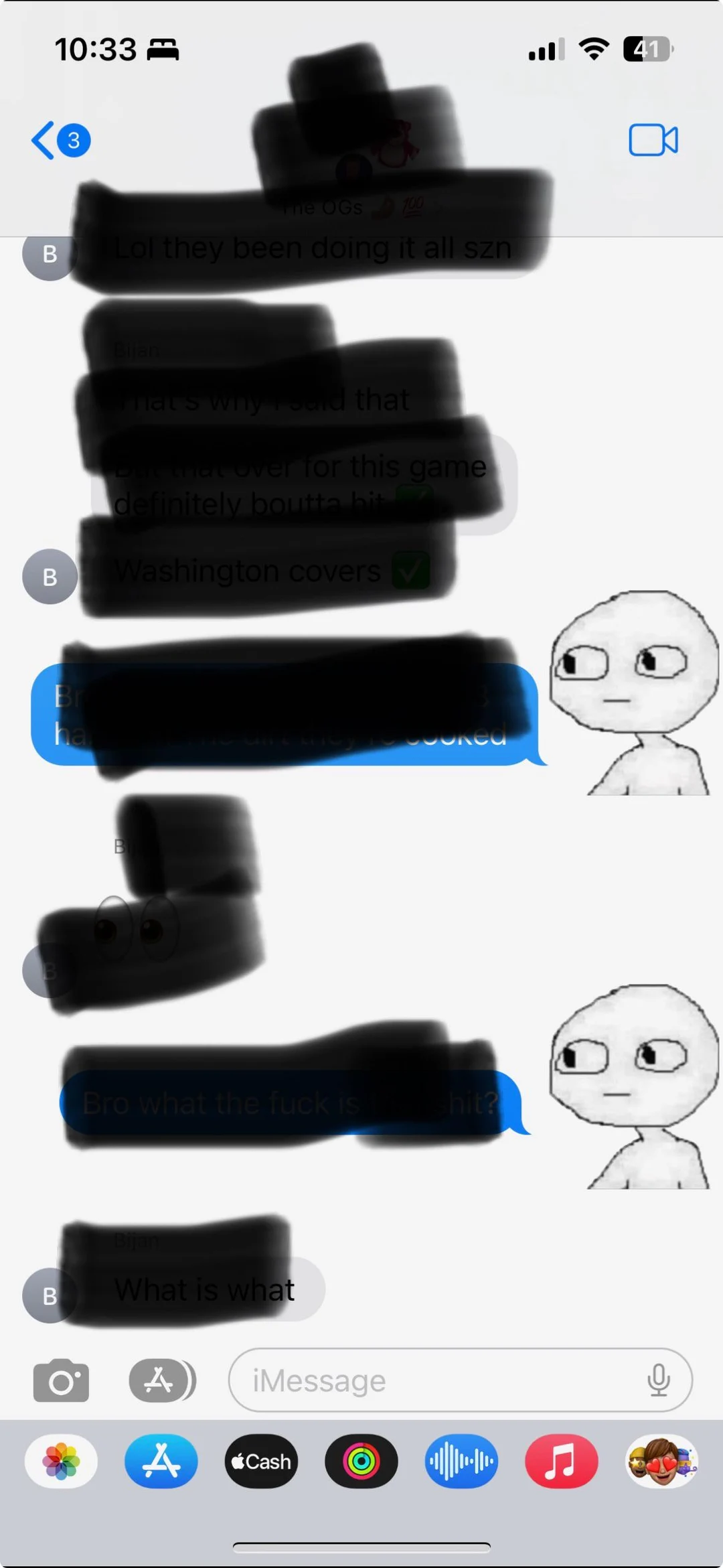 Creepy cartoon appearing in iMessage… | Scrolller