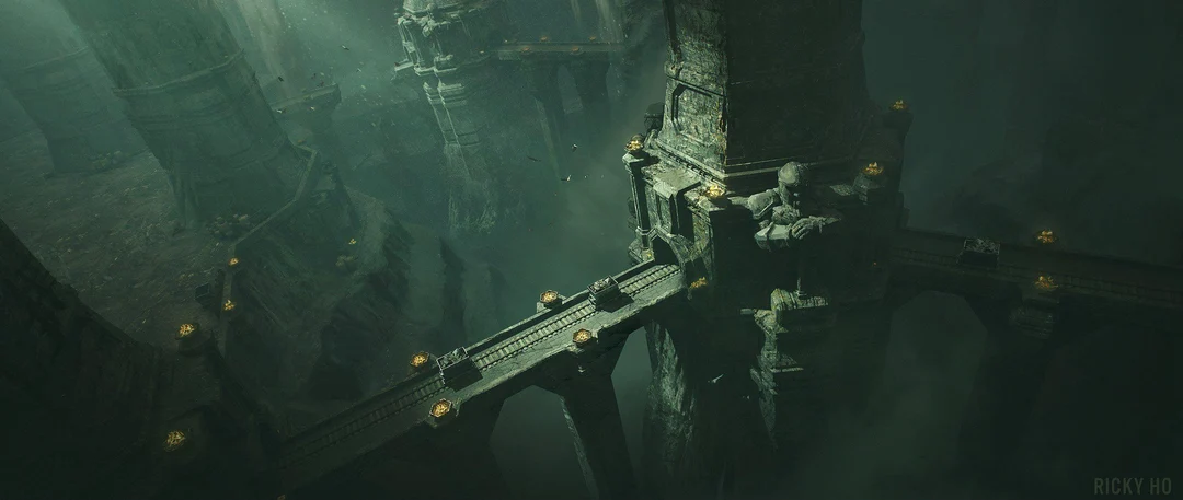 Ashes of Creation Dwarven Mine concept art by Ricky Ho/Moon Pillar Studio | Scrolller