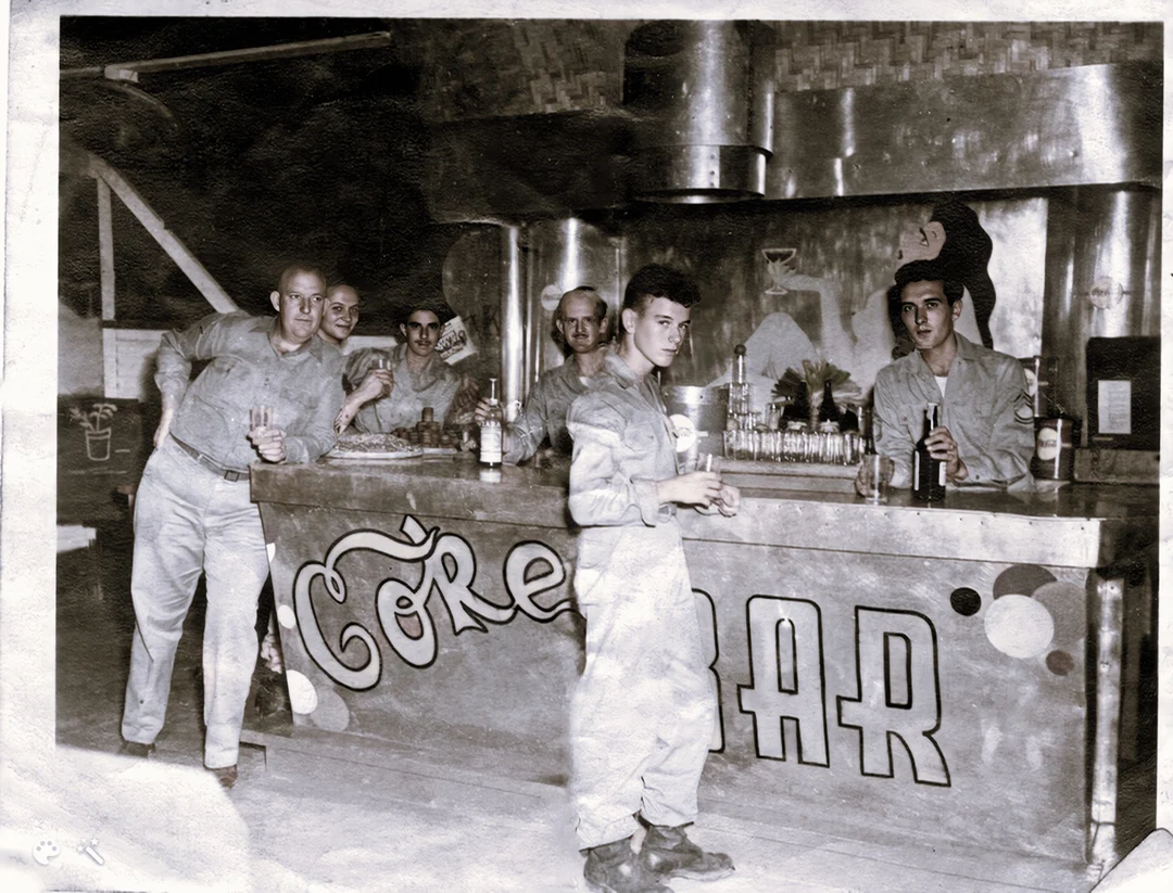 My Grandfather at a WW2 US Army "Coke Bar" (about 1941) | Scrolller