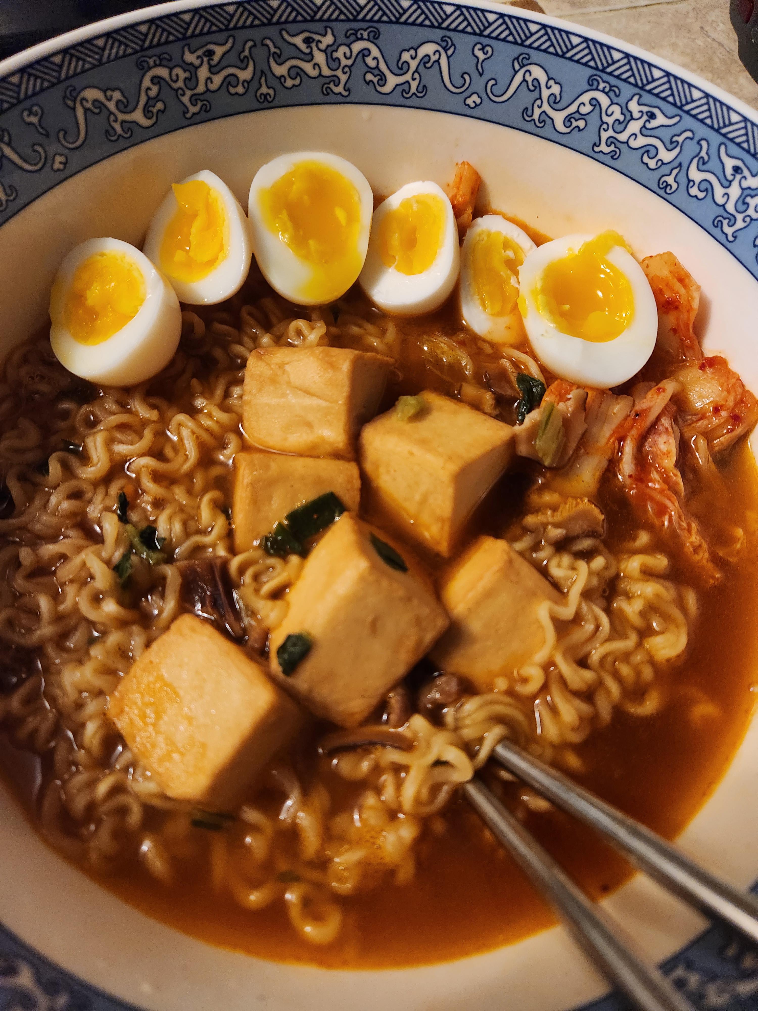 Shin Ramen, fish cake, and eggs from my chickens 🐔 | Scrolller
