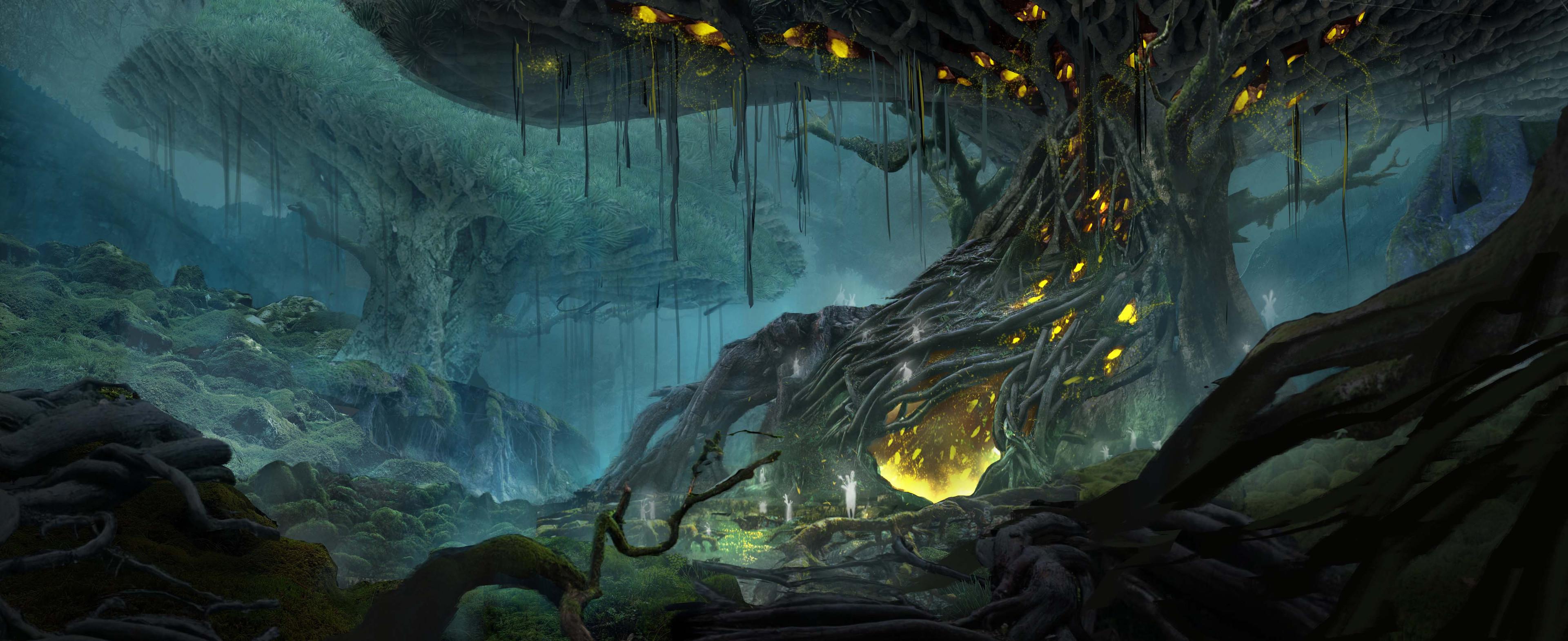 Fantasy forest • ancient tree by artist Tang Zhi Shen | Scrolller