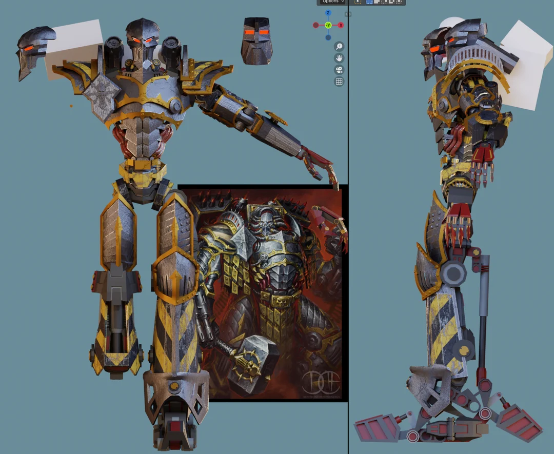 Perturabo dreadnought (WIP) I don't know who made the reference image ...