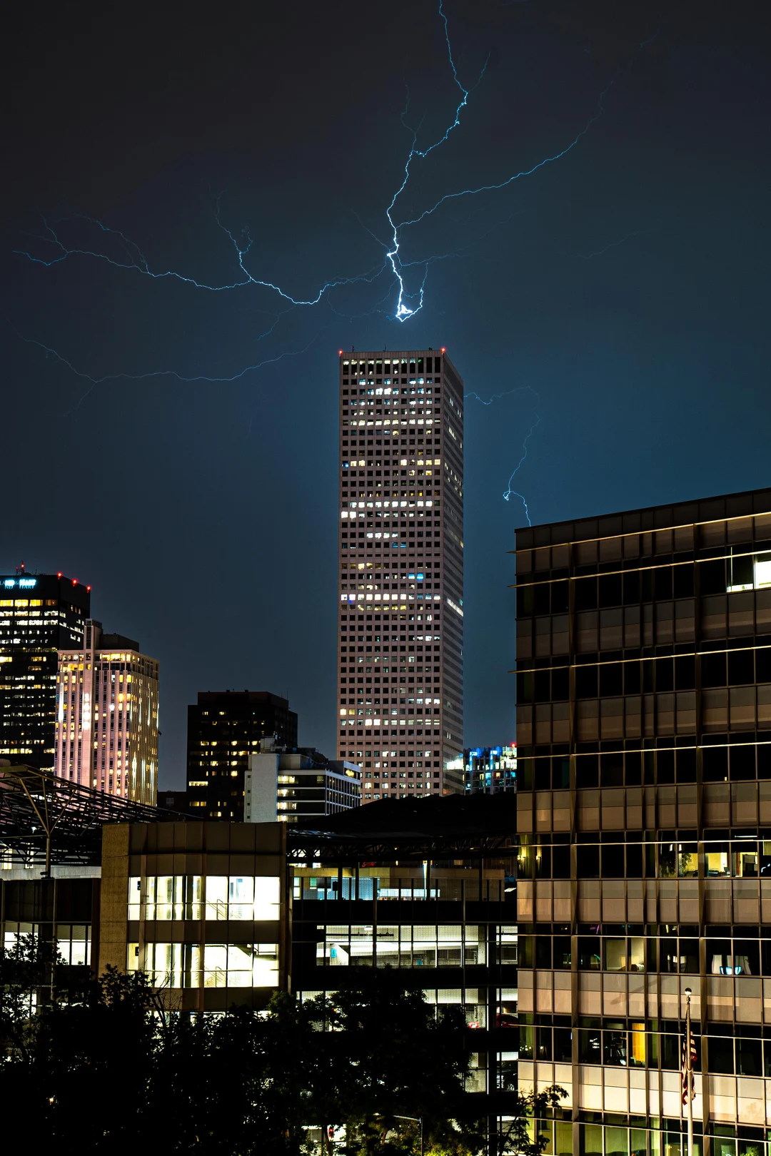 I shot this picture of lightning over downtown Denver last night. Someone suggested to post it ...